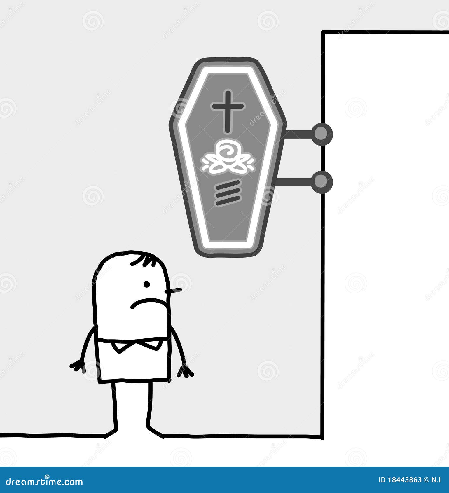 Undertaker With Coffin Cartoon Illustration | CartoonDealer.com #42783751