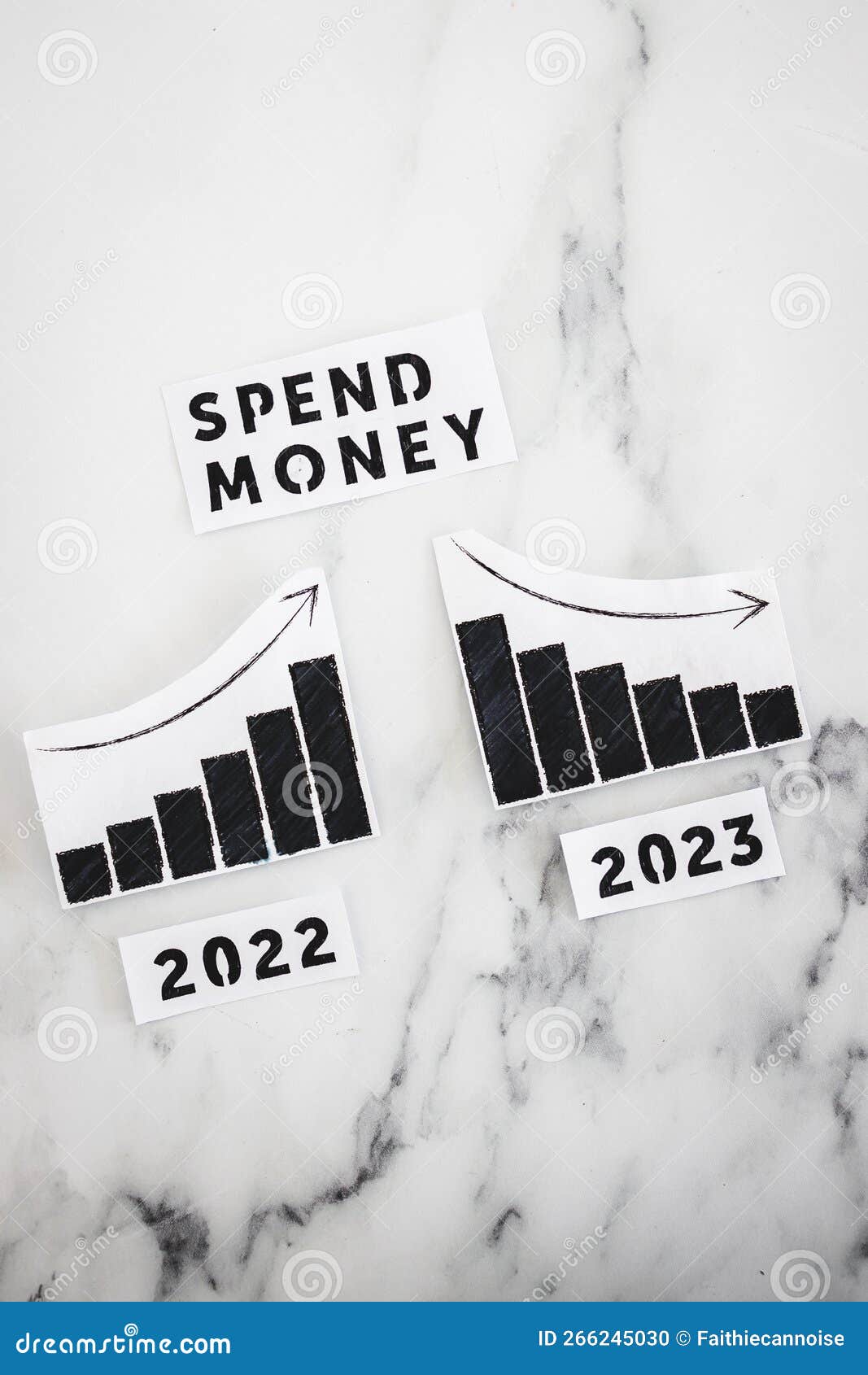 Consumer Spending Going Down in the New Year, Spend Money Text with ...