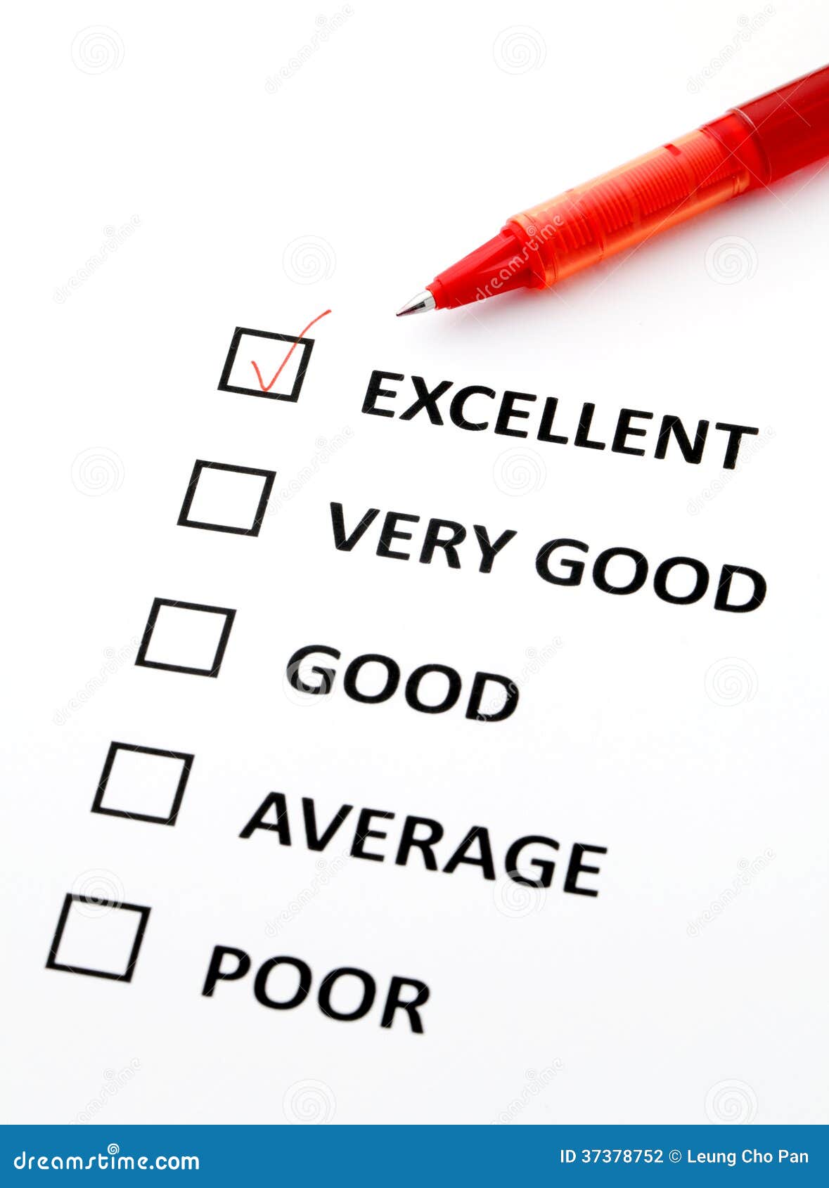 Consumer Survey with Questionnaire Checkbox Stock Photo - Image of ...