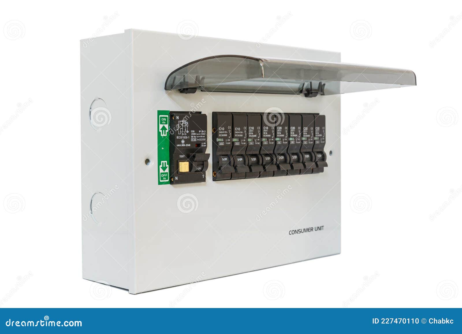 Consumer Unit with Automatic Fuses and Switchboard with Circuit ...