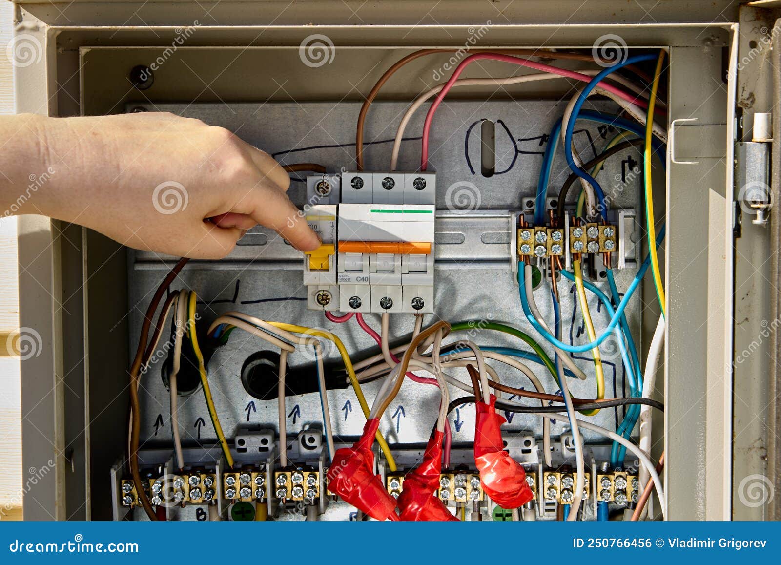 Consumer Unit Switchboard with Fuse Box Circuit Breakers. Stock Photo ...