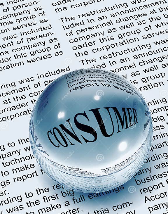 Consumer word in newspaper stock illustration. Illustration of ...