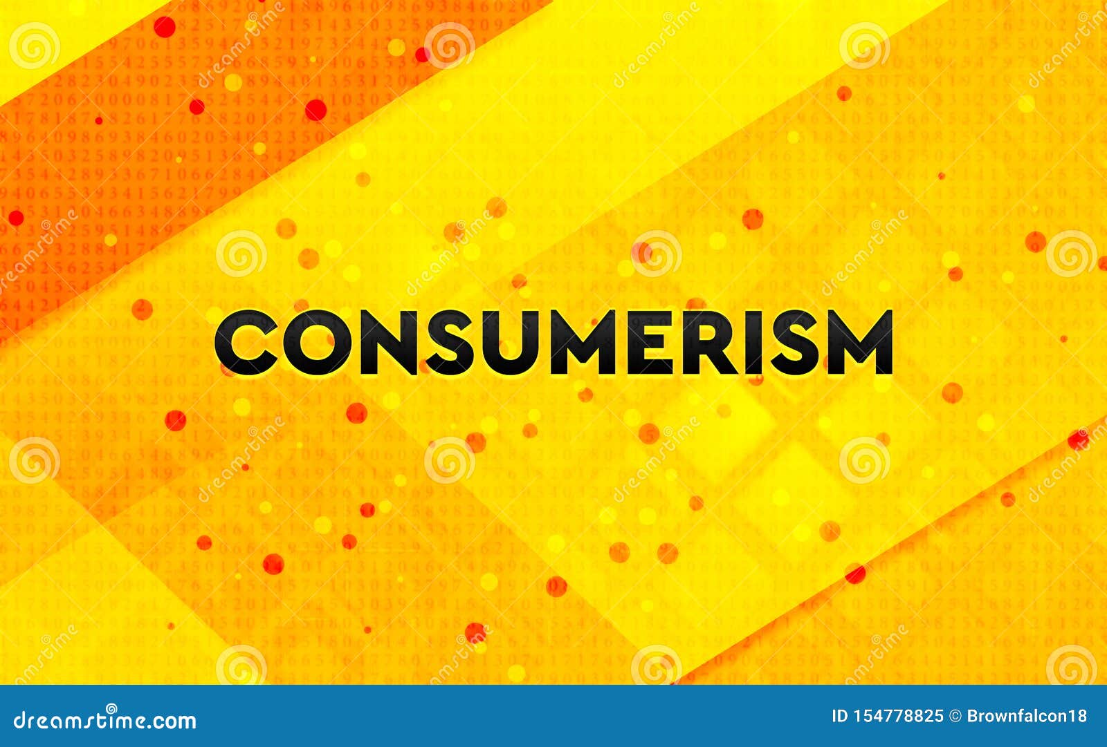 Consumerism Abstract Digital Banner Yellow Background Stock ...