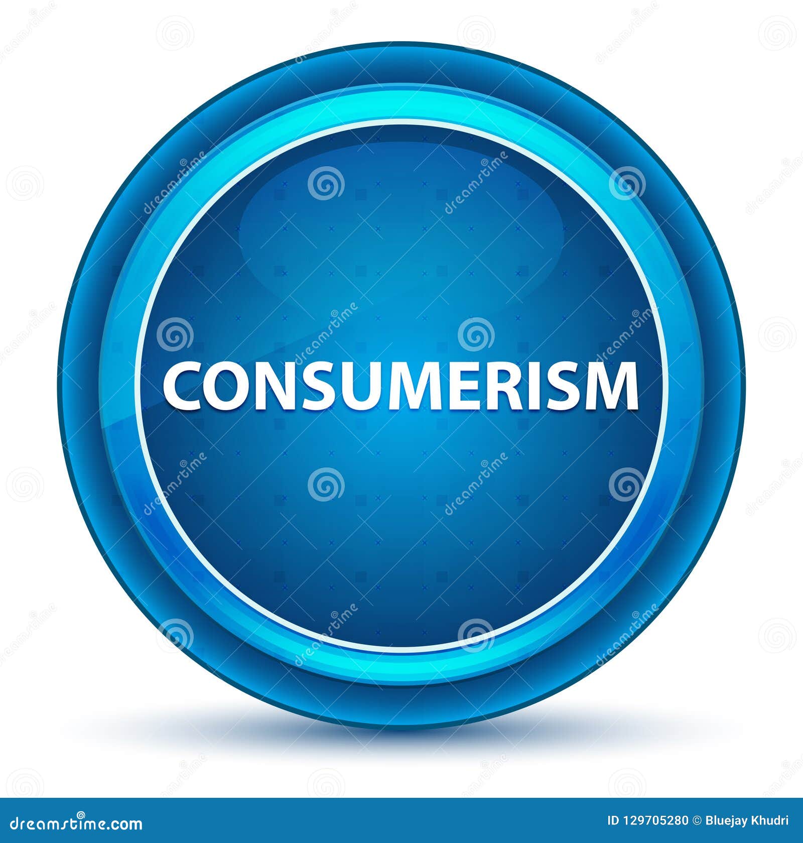 Consumerism Eyeball Blue Round Button Stock Illustration - Illustration ...
