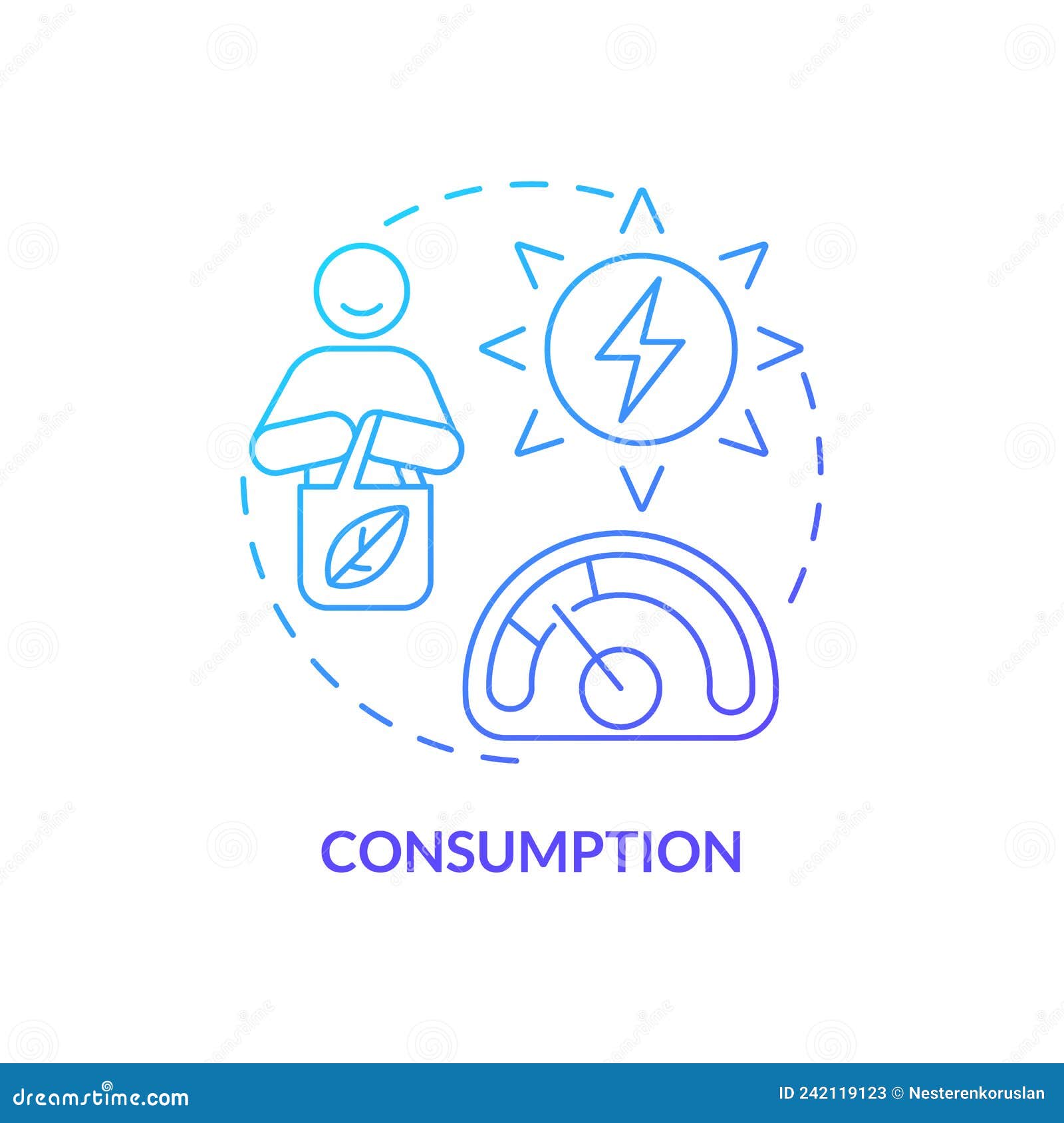 Consumption Blue Gradient Concept Icon Stock Vector - Illustration of ...