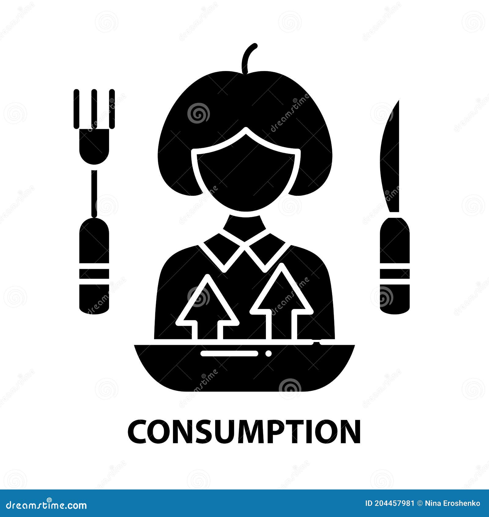 Consumption Icon, Black Vector Sign with Editable Strokes, Concept ...