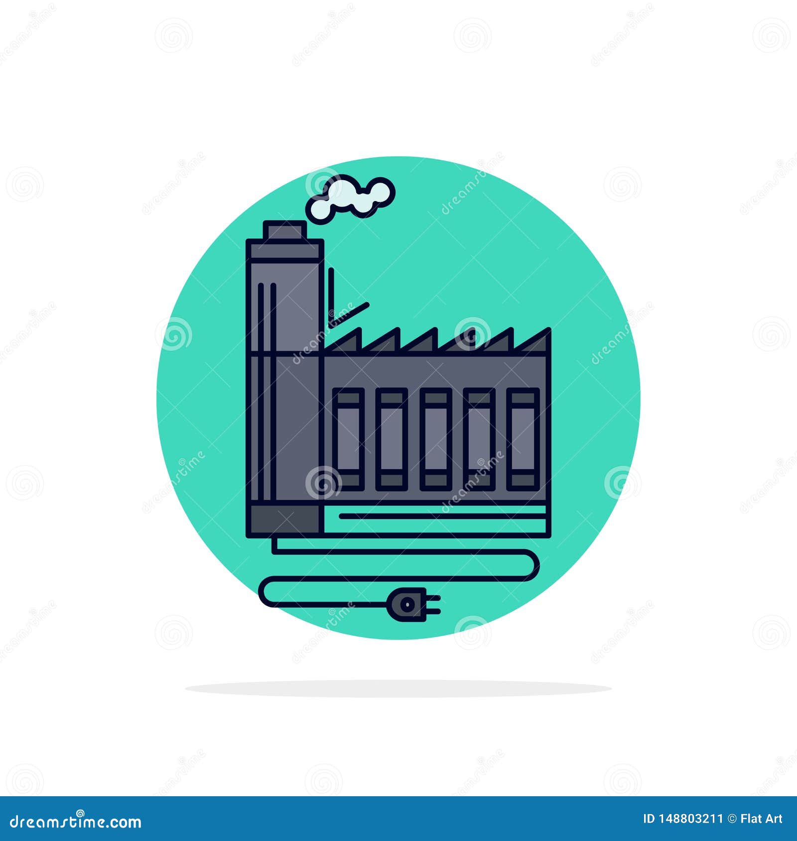 Consumption, Resource, Energy, Factory, Manufacturing Flat Color Icon ...