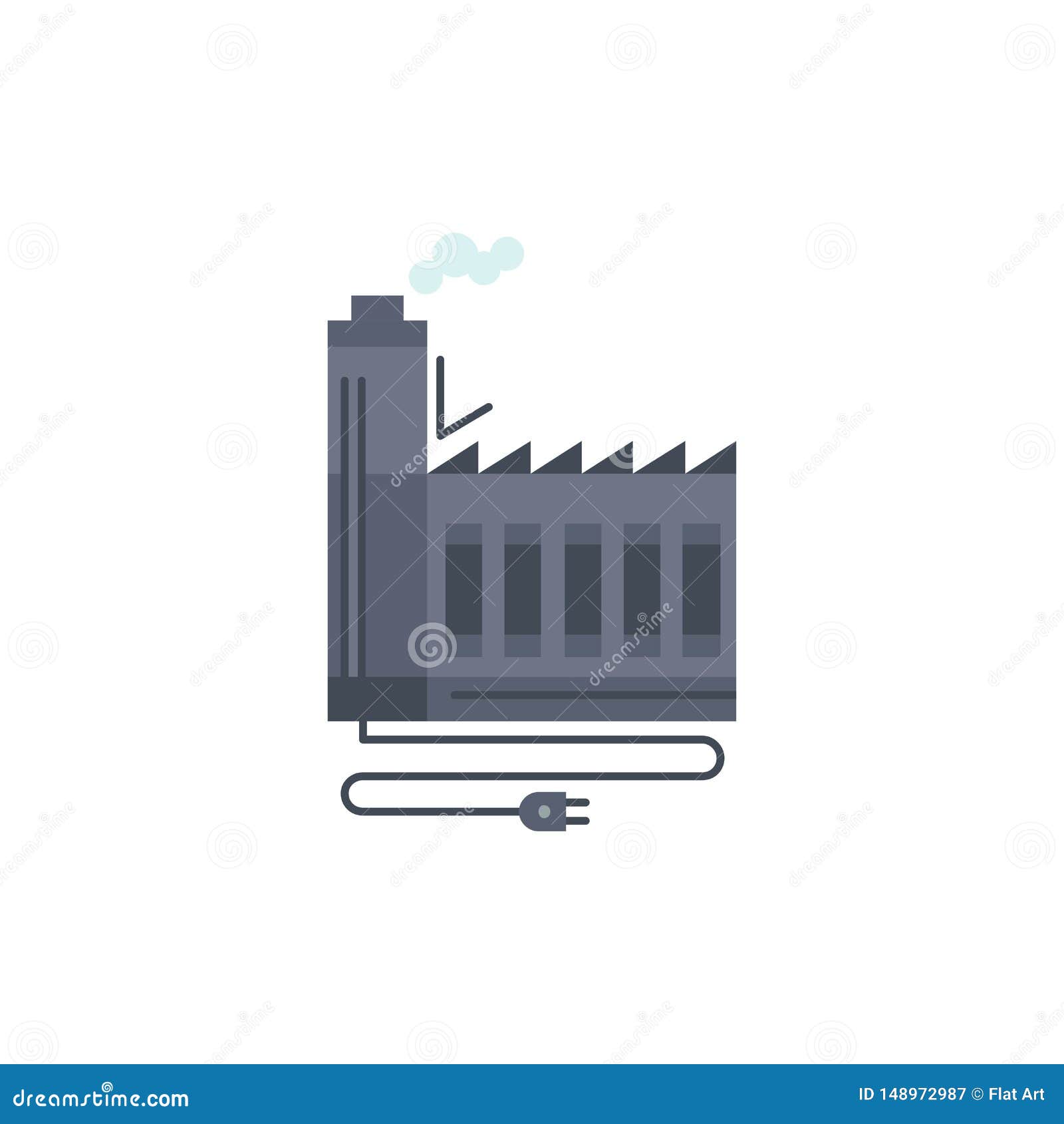 Consumption, Resource, Energy, Factory, Manufacturing Flat Color Icon ...
