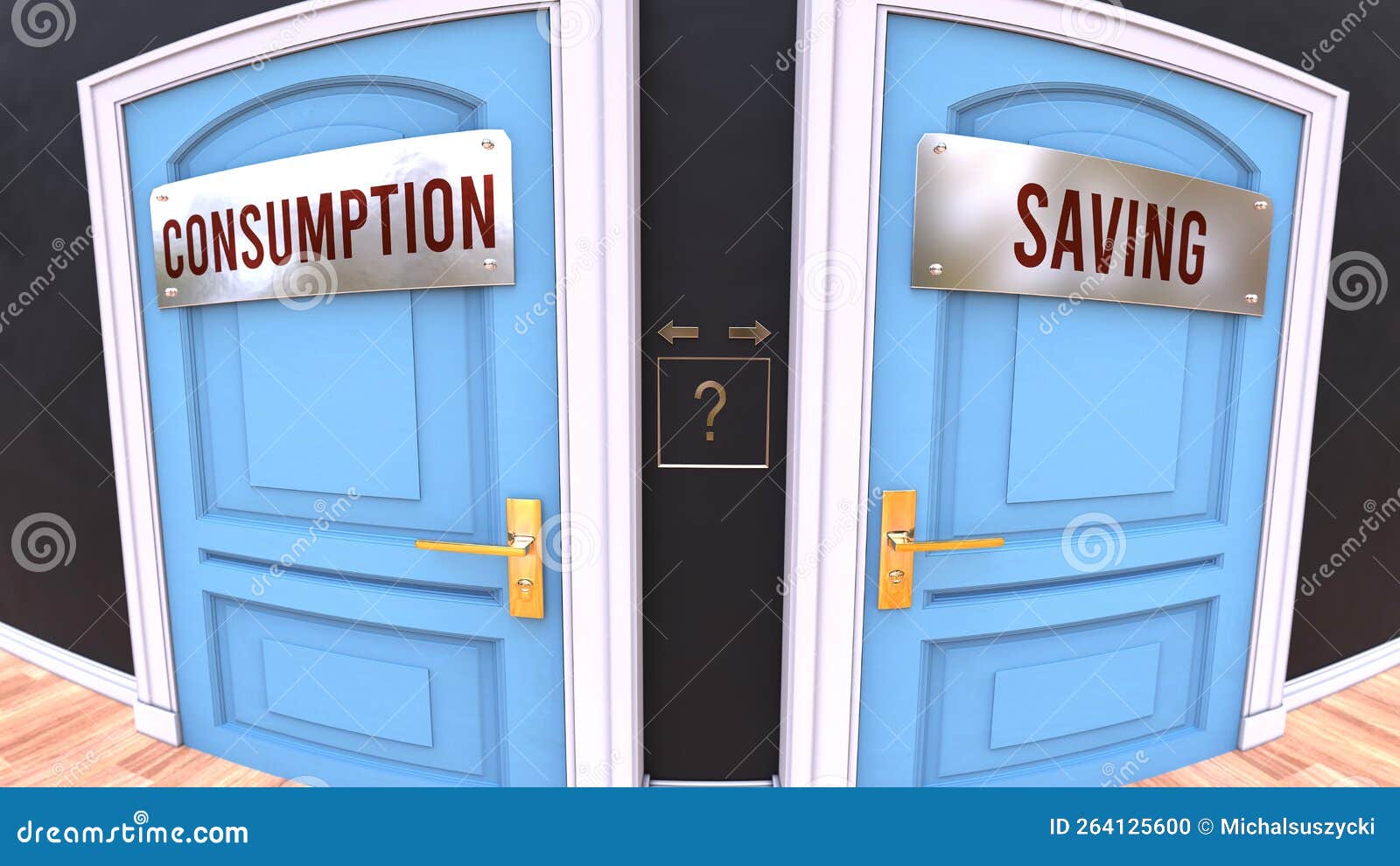 Consumption or Saving - Two Options and a Choice Stock Illustration - Illustration of resolution ...