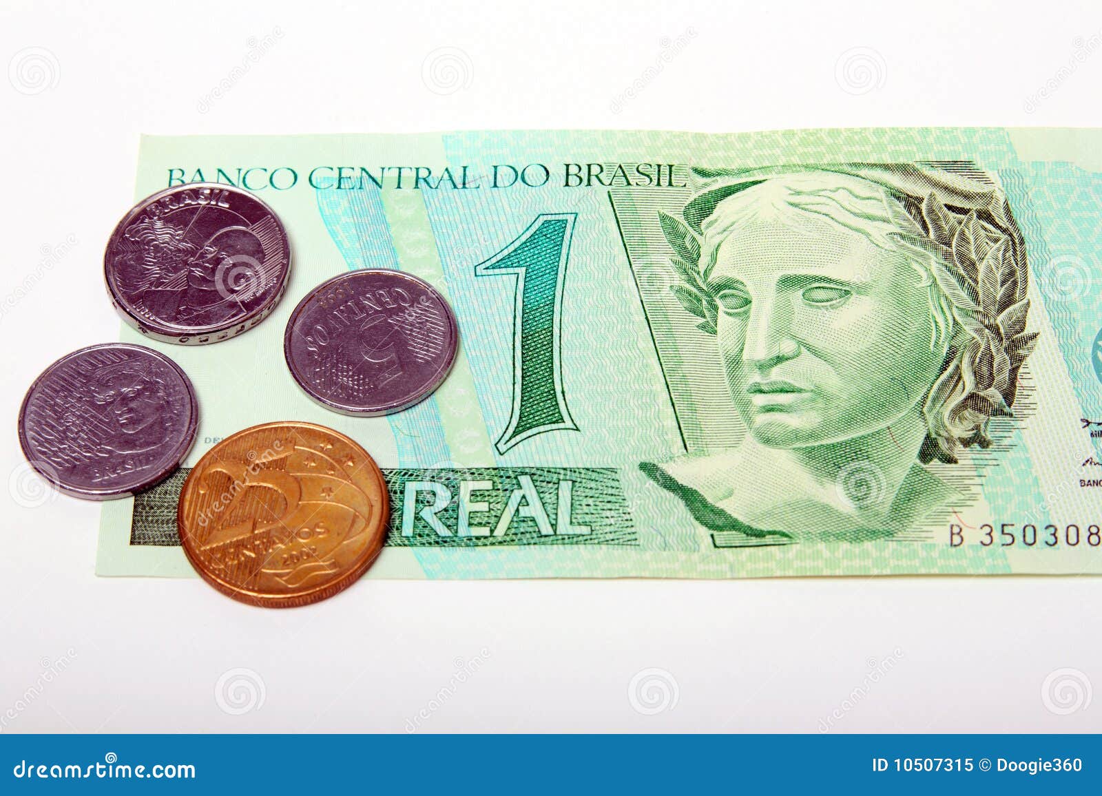 Conta E Moedas Do Papel Da Moeda Dos Reais De Brasil Imagem de Stock ...