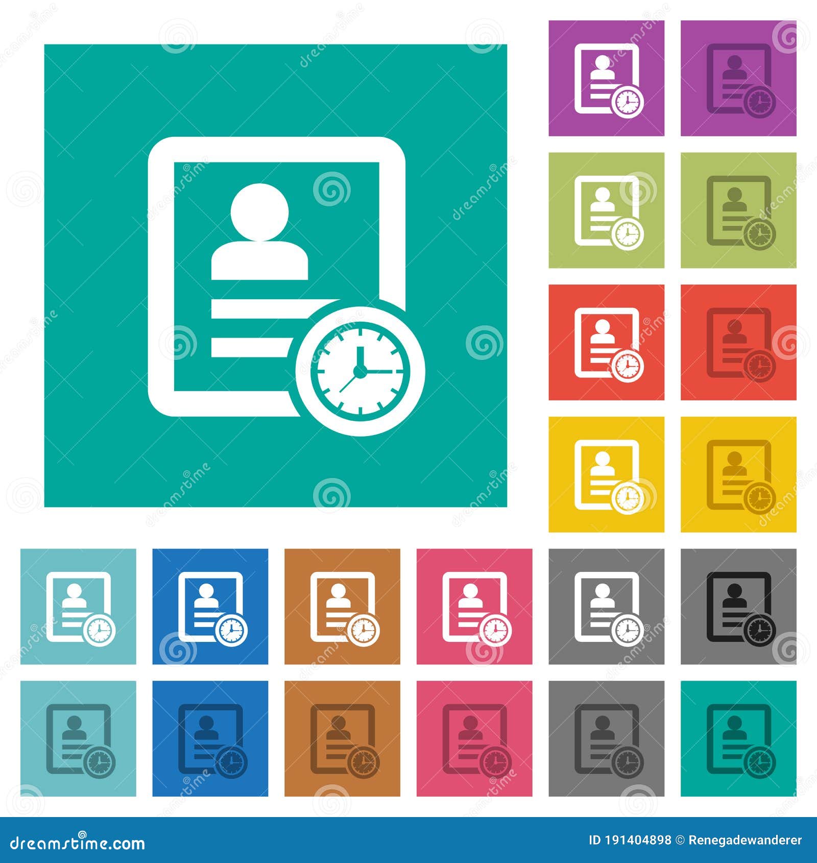 Contact Appointment Square Flat Multi Colored Icons Stock Vector ...