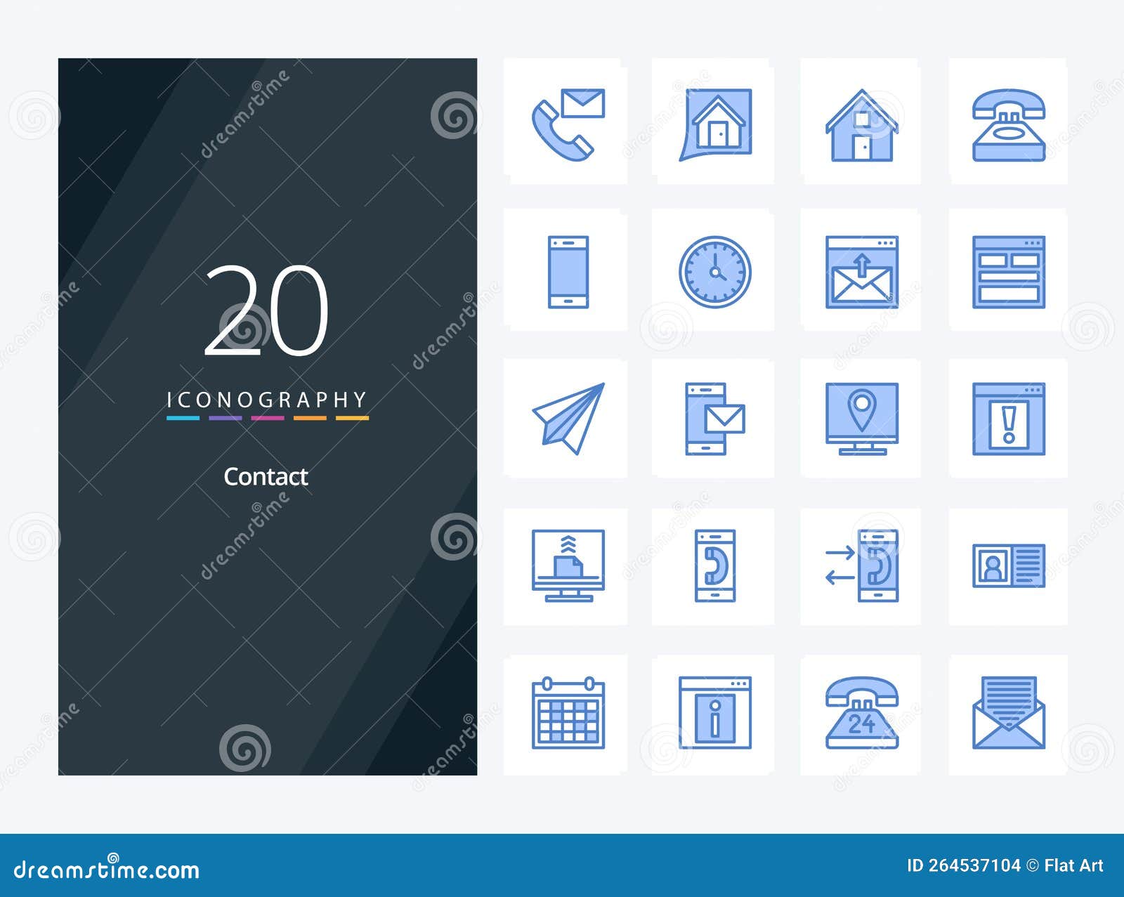 20 Contact Blue Color Icon for Presentation Stock Vector - Illustration ...