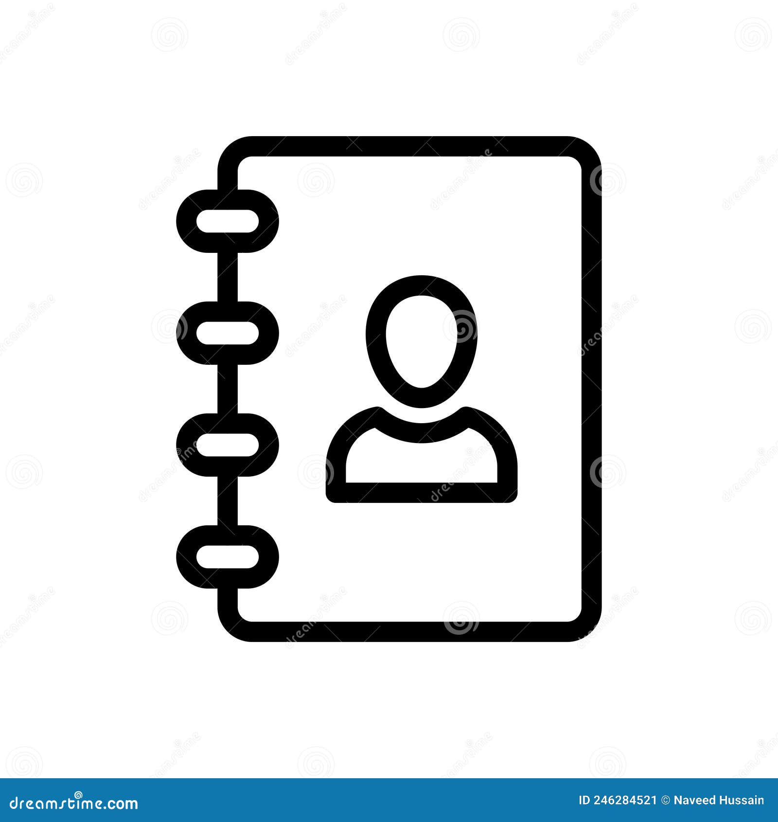Contact Book Vector Thin Line Icon Stock Vector - Illustration of ...