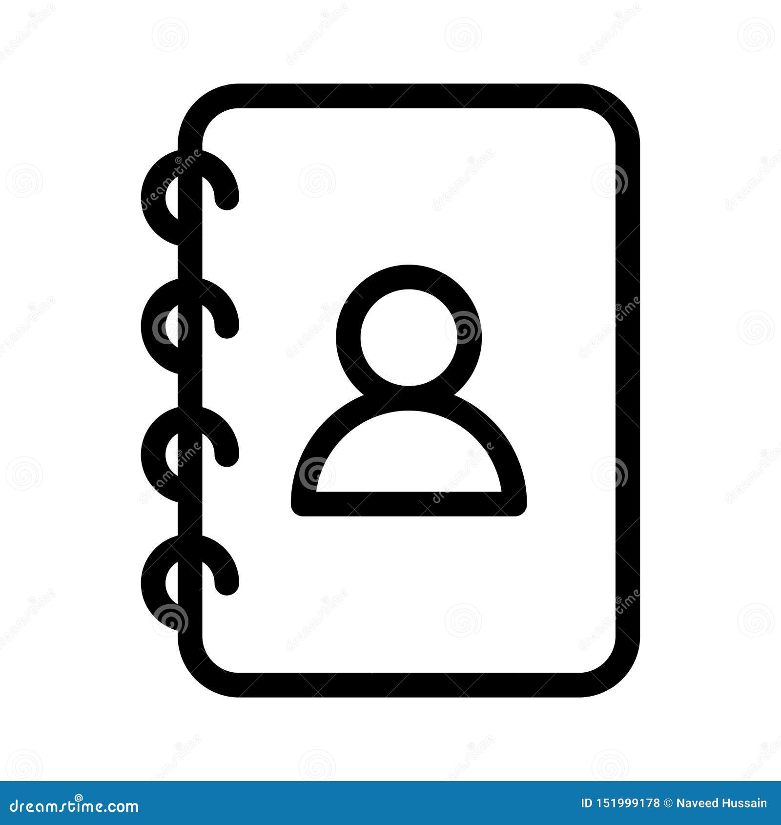 Contact Book Thin Line Vector Icon Stock Vector - Illustration of ...