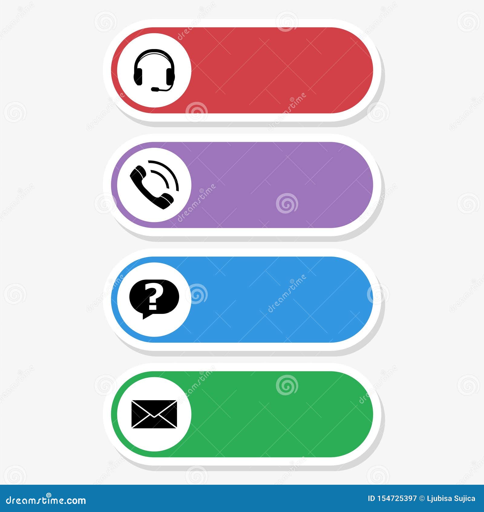 Contact Button Set for Design Stock Vector - Illustration of ...