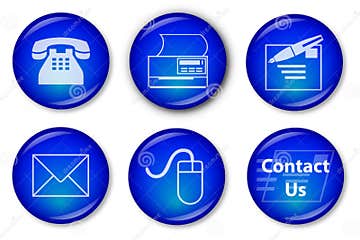 Contact Buttons (blue) stock illustration. Illustration of identity ...