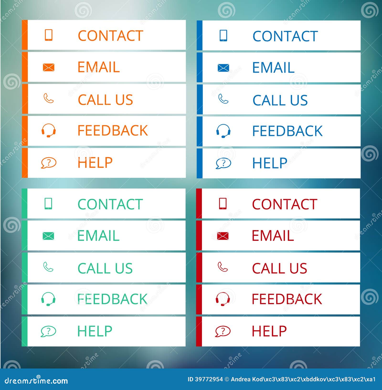 Web Contact Us Buttons Vector Illustration | CartoonDealer.com #48252392