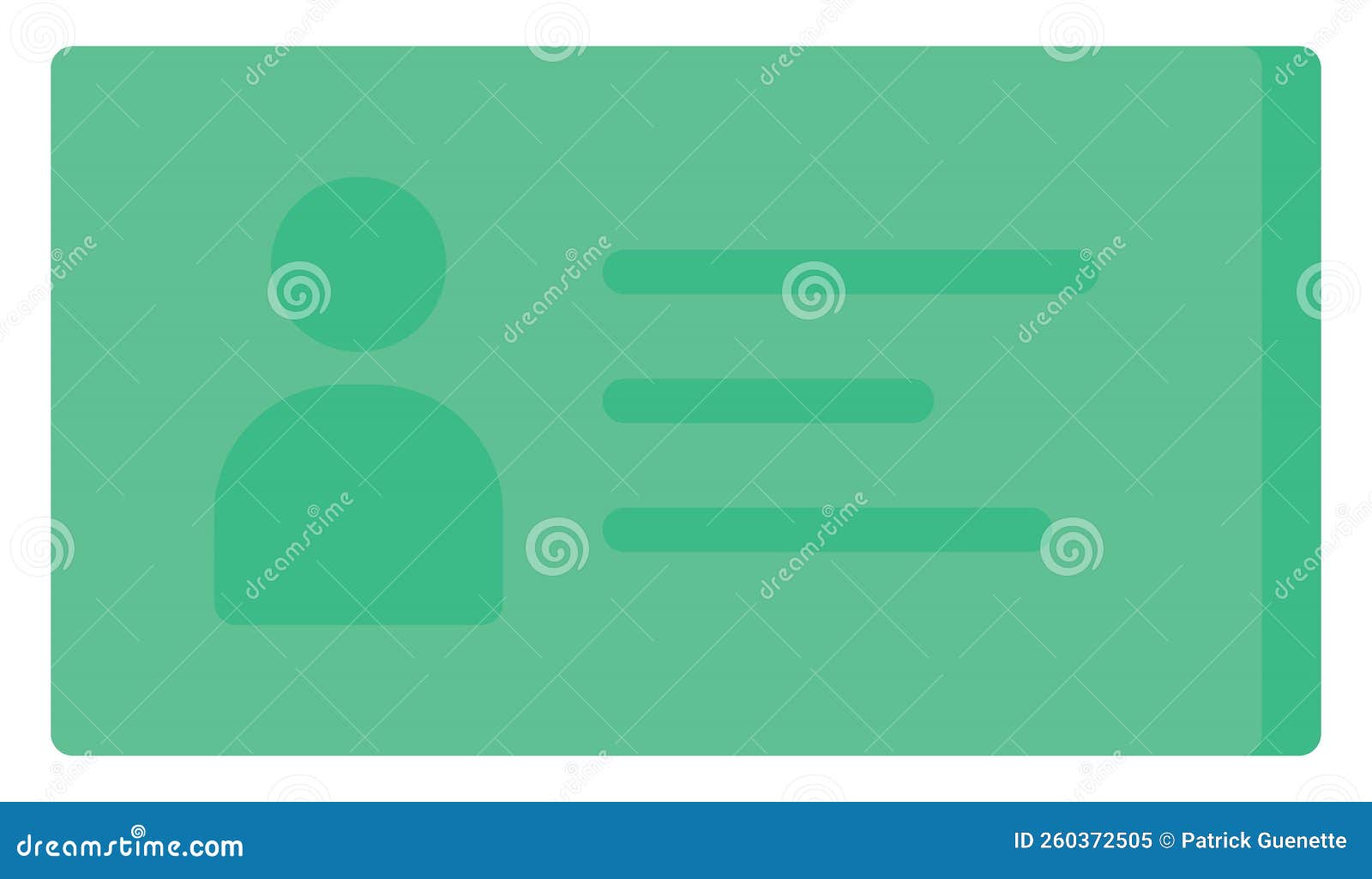 Contact card, icon stock vector. Illustration of avatar - 260372505