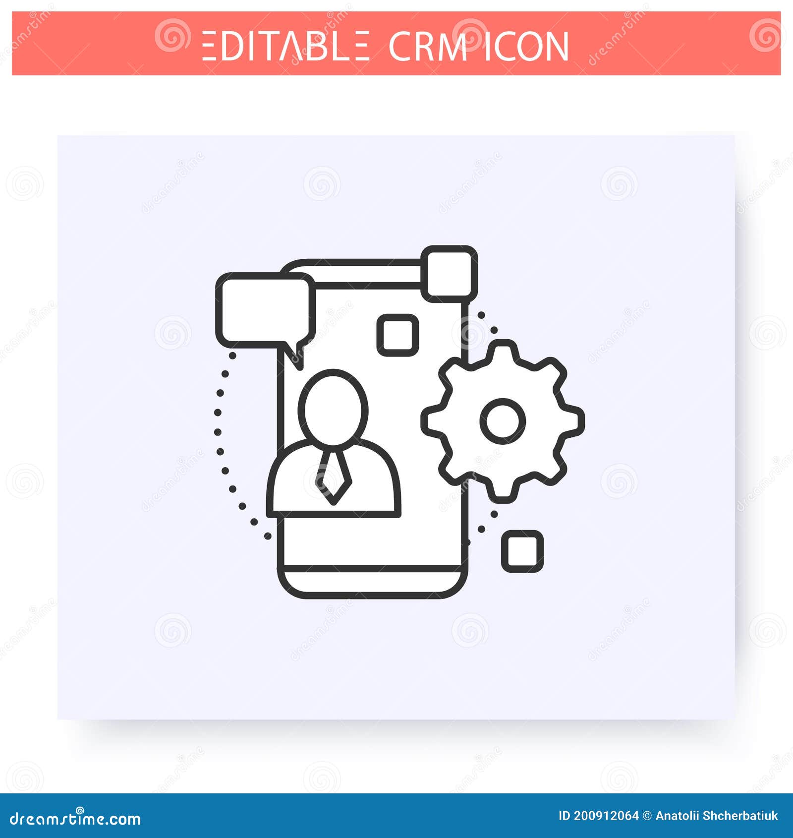 Contact Center Automation Line Icon. Editable Stock Vector ...