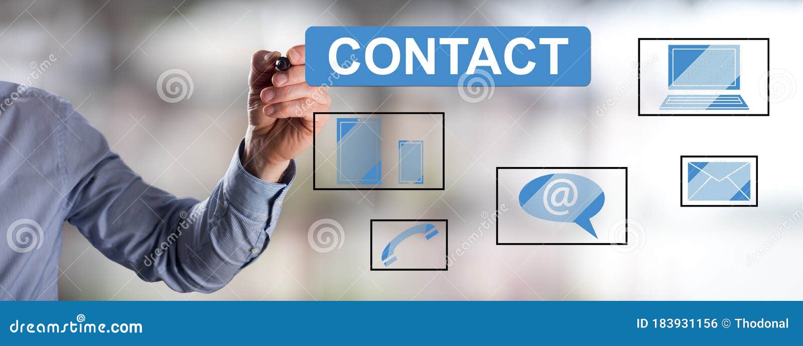 Contact Concept Drawn by a Man Stock Photo - Image of symbol, business ...