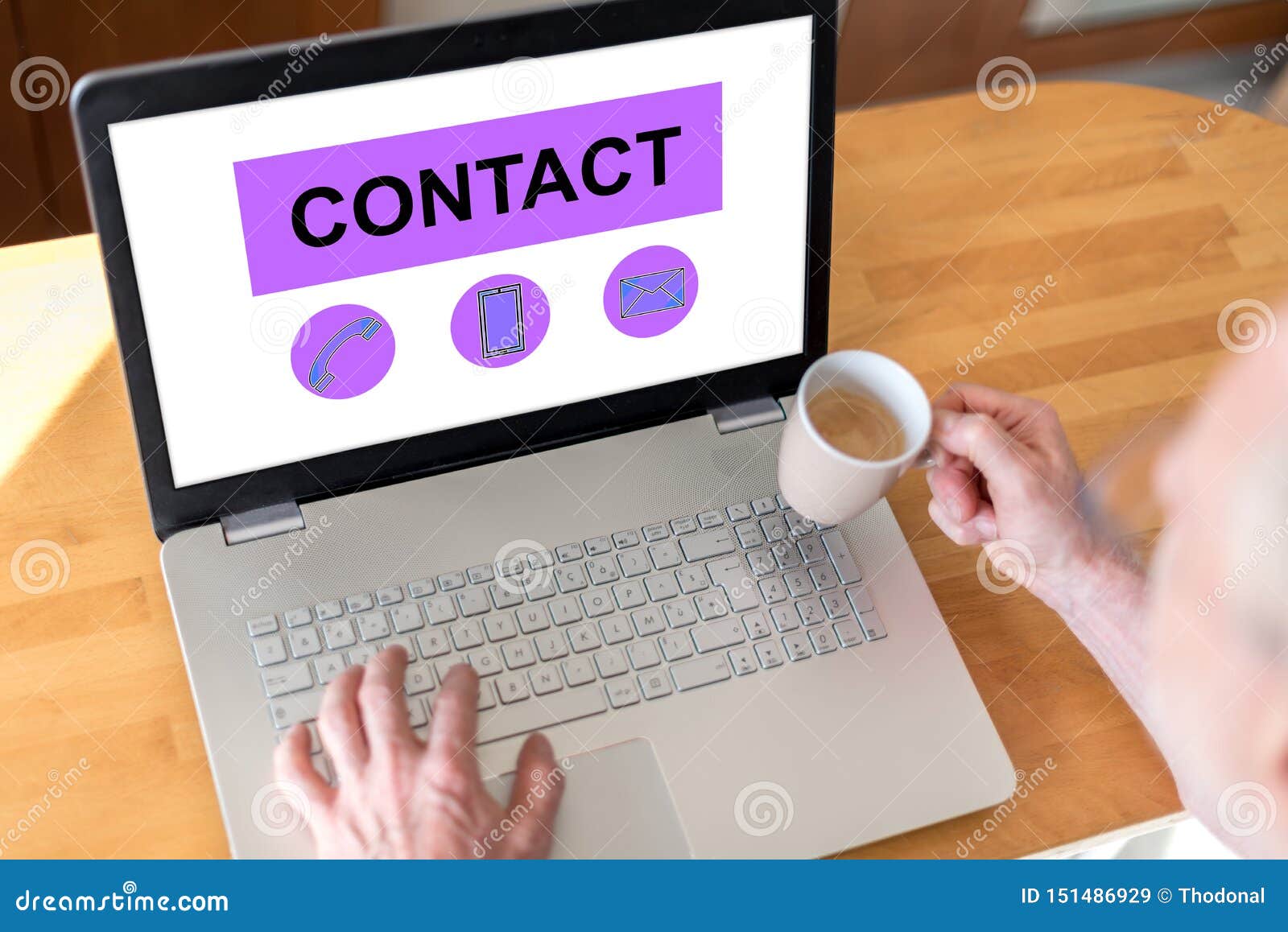 Contact Concept on a Laptop Stock Image - Image of information, mail ...