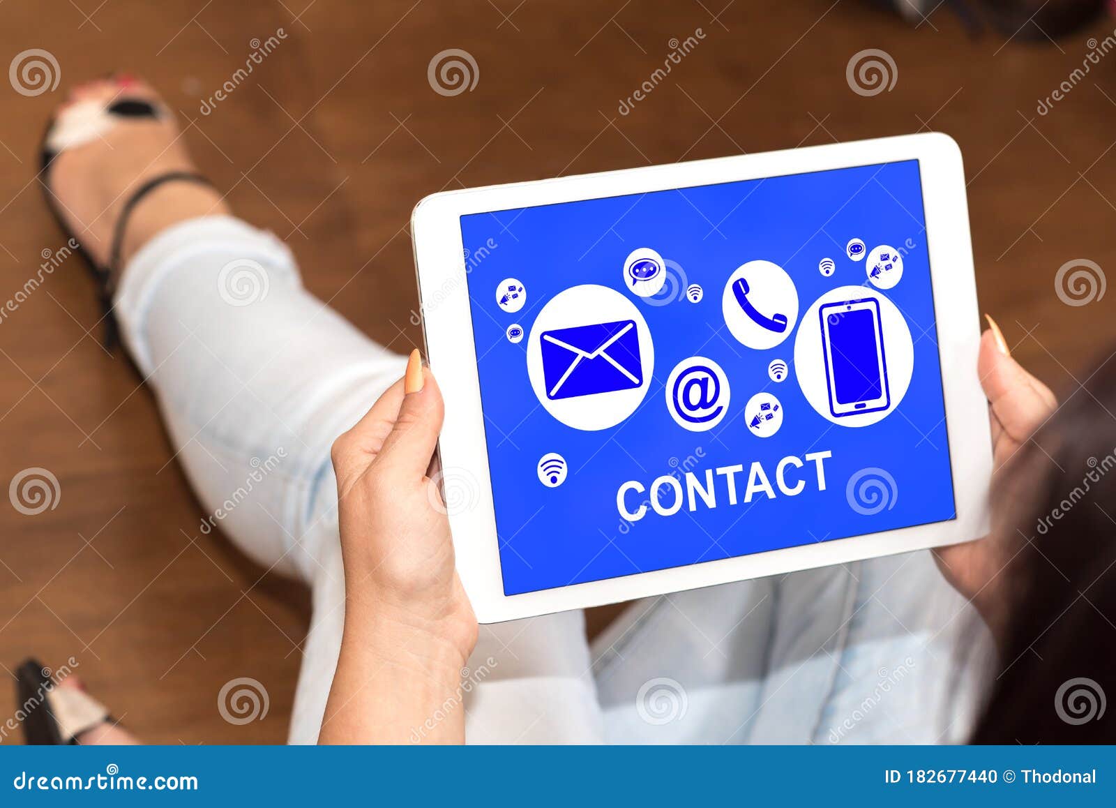 Contact Concept on a Tablet Stock Photo - Image of online, tablet ...