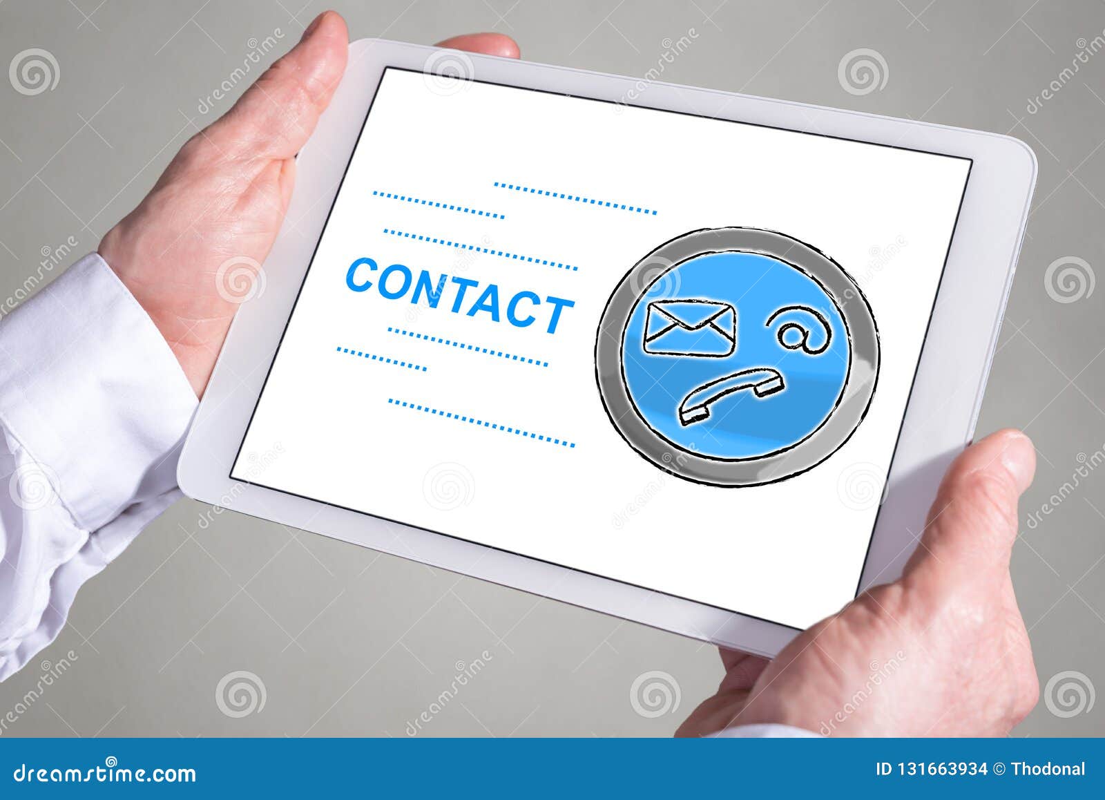 Contact Concept on a Tablet Stock Photo - Image of consulting, symbol ...