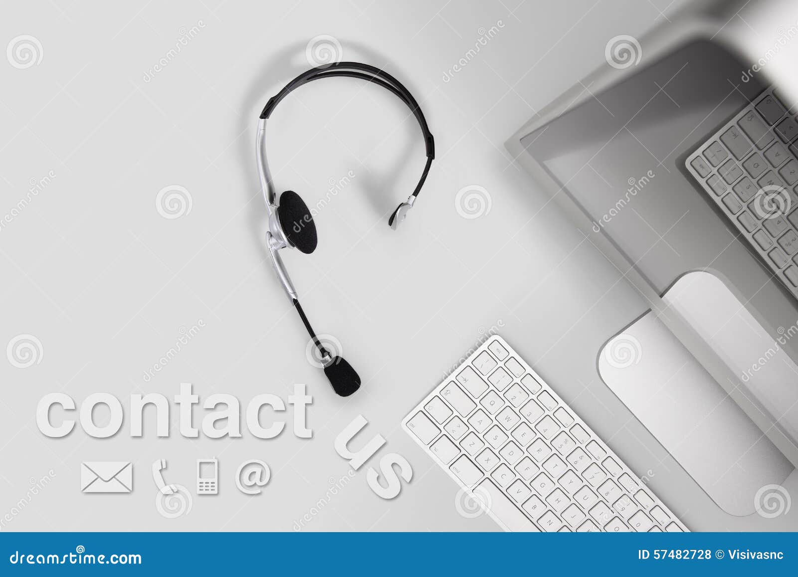 Contact Us Concept. Contact Symbols On White Cube Shape Blocks Royalty ...