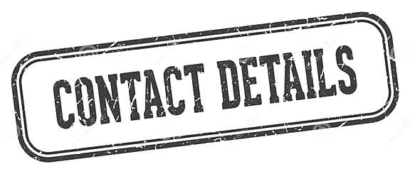 Contact Details Stamp. Contact Details Rectangular Stamp on White ...