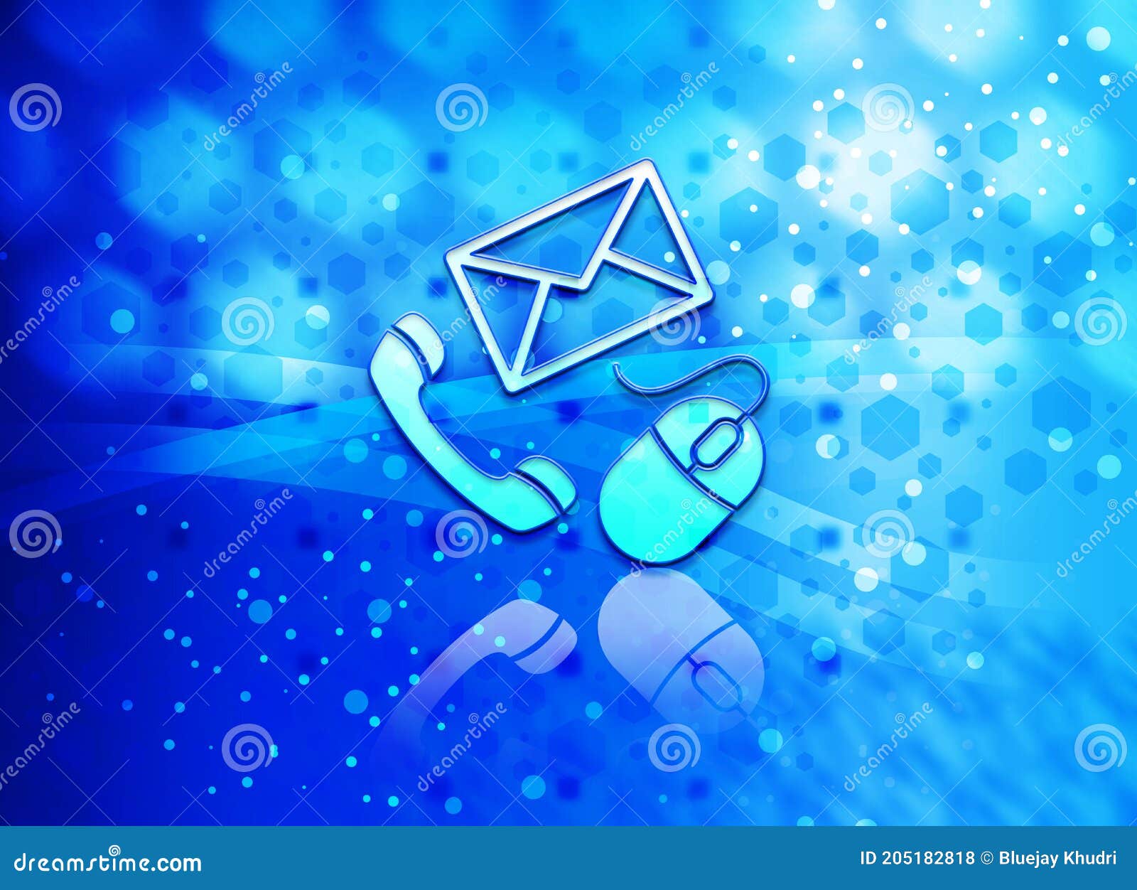 Contact Icon Abstract Light Cyan Blue Hexagon Pattern Background Stock ...