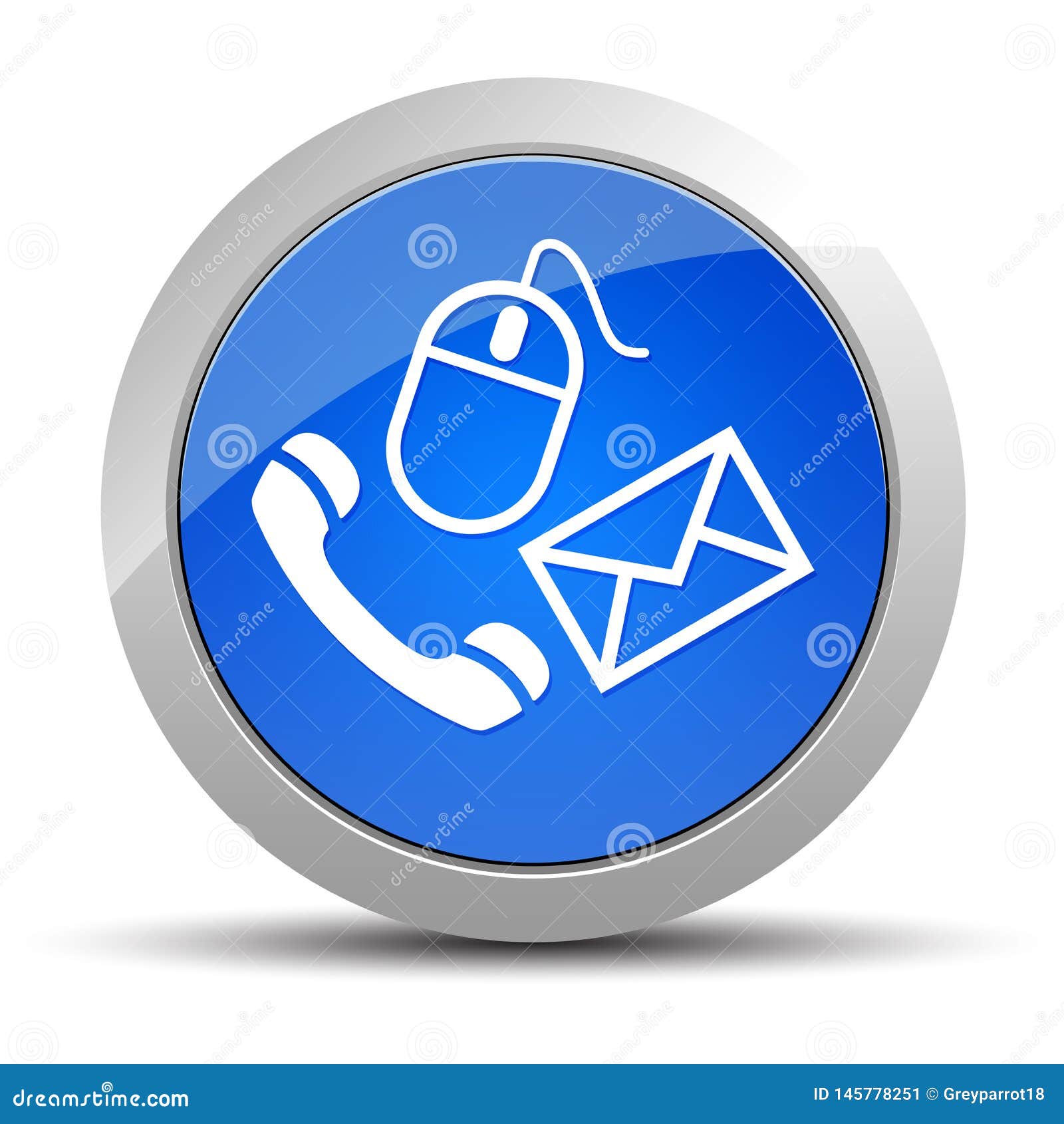 Contact Icon Blue Round Button Illustration Stock Illustration ...
