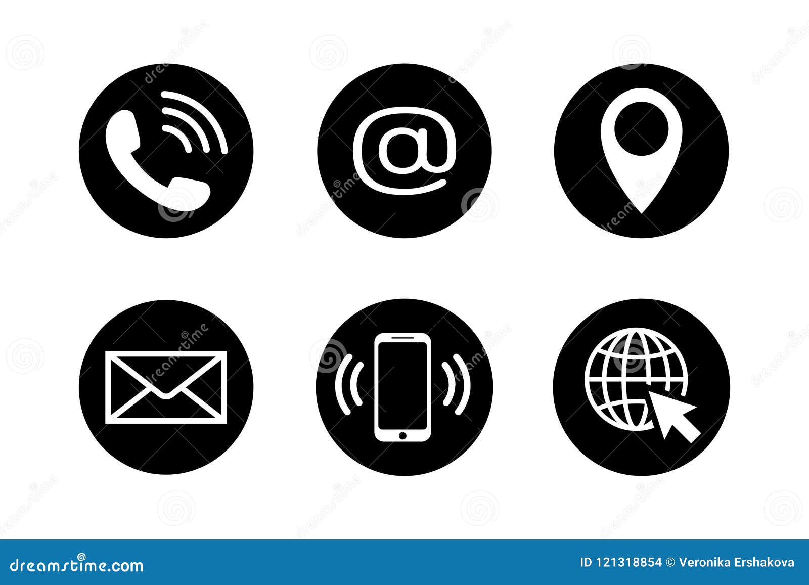 Contact Icon Set in Flat Style Stock Vector - Illustration of online ... Contact Icon Set in Flat Style Stock Vector - Illustration of online ...