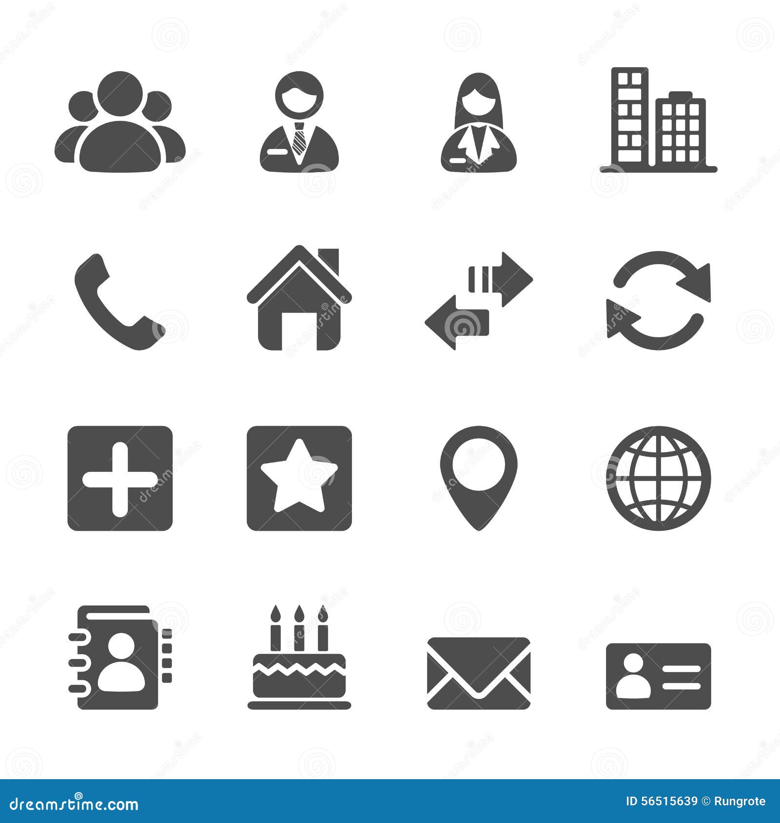 Contact Icon Set, Vector Eps10 Stock Vector - Illustration of address ...