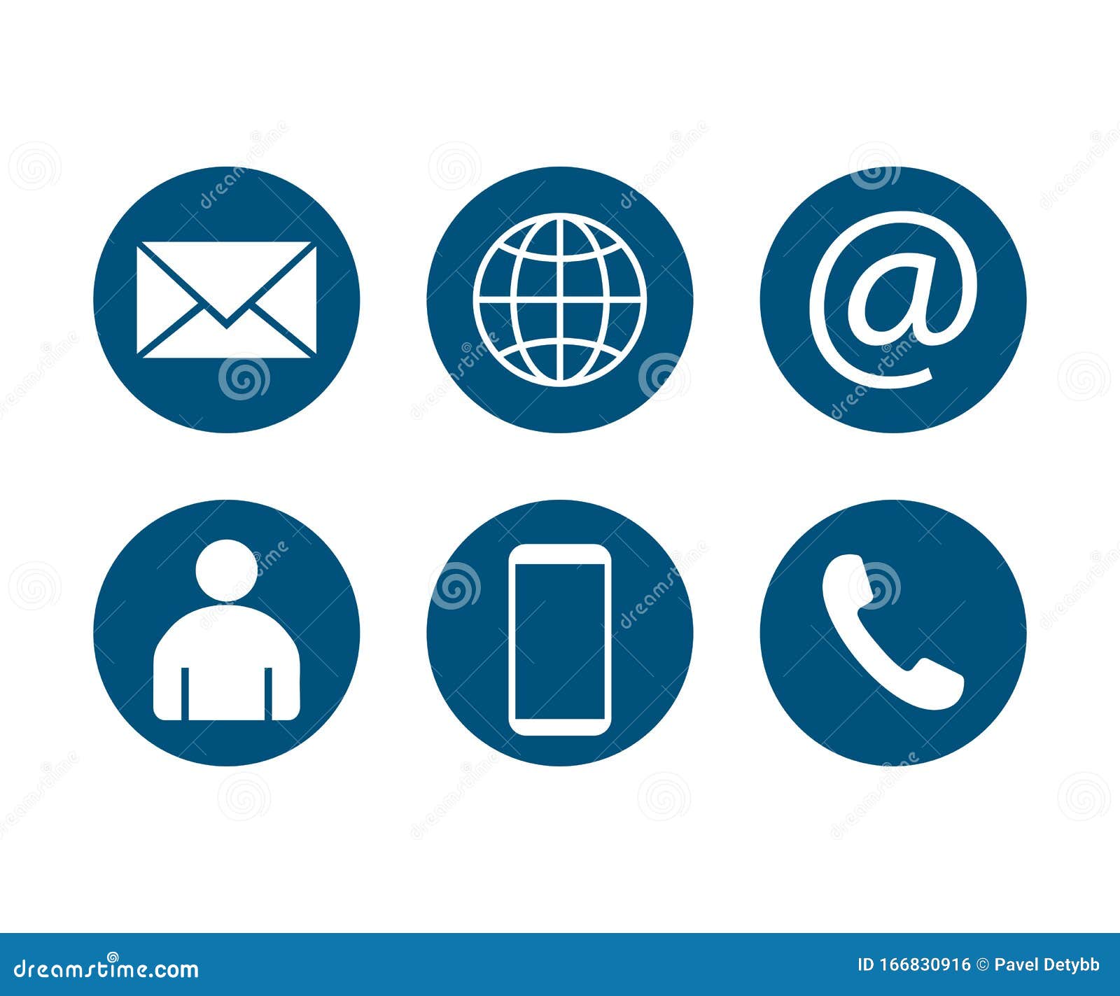 Contact Icon Set. Vector Illustrations. Flat Design Stock Illustration ...