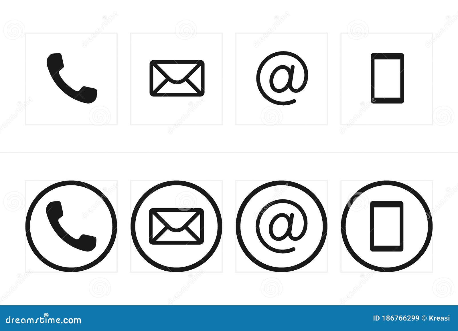 Contact Icon Set. Web Icons Symbol Vector Stock Vector - Illustration ...