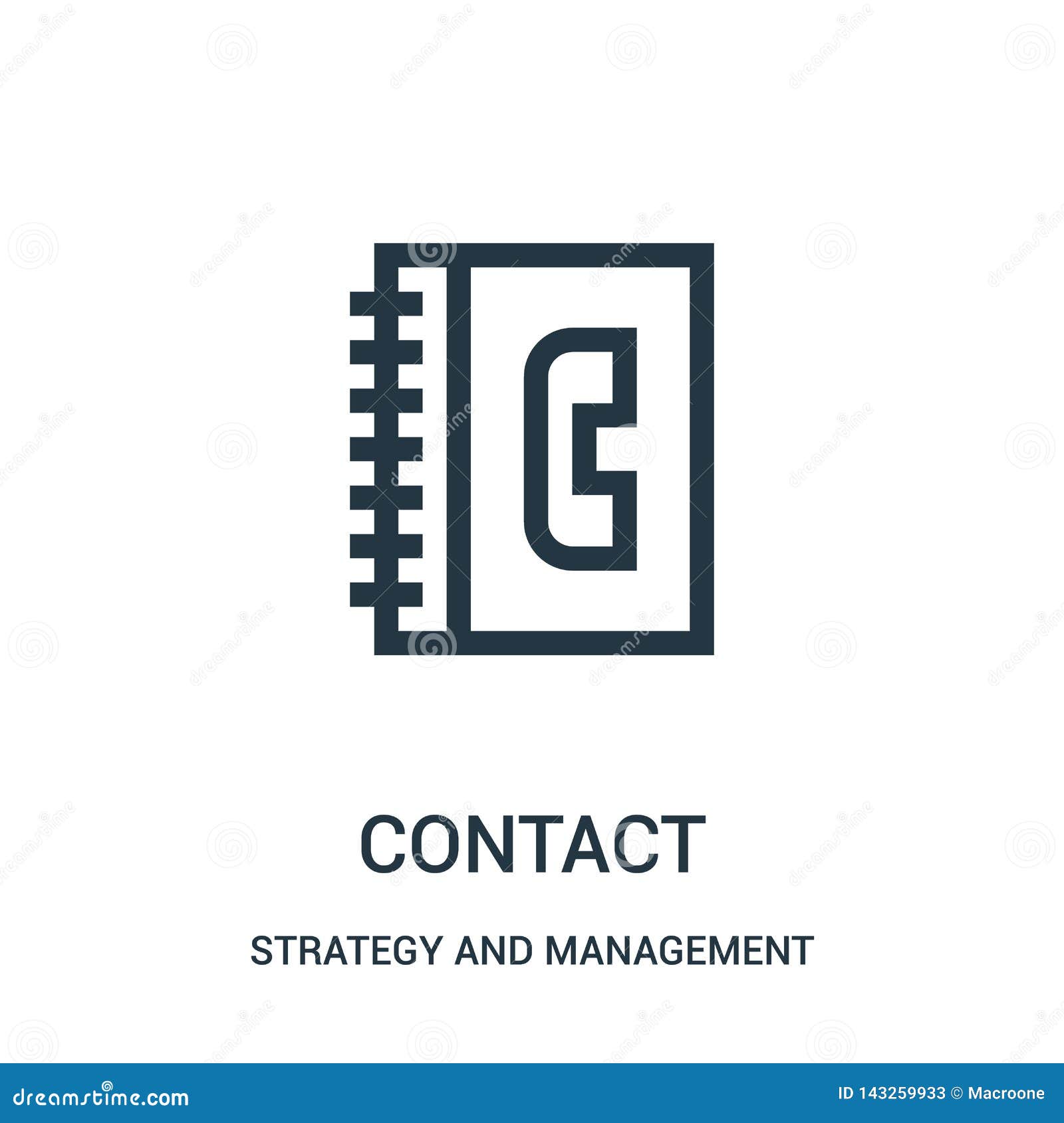 Contact Icon Vector from Strategy and Management Collection. Thin Line ...