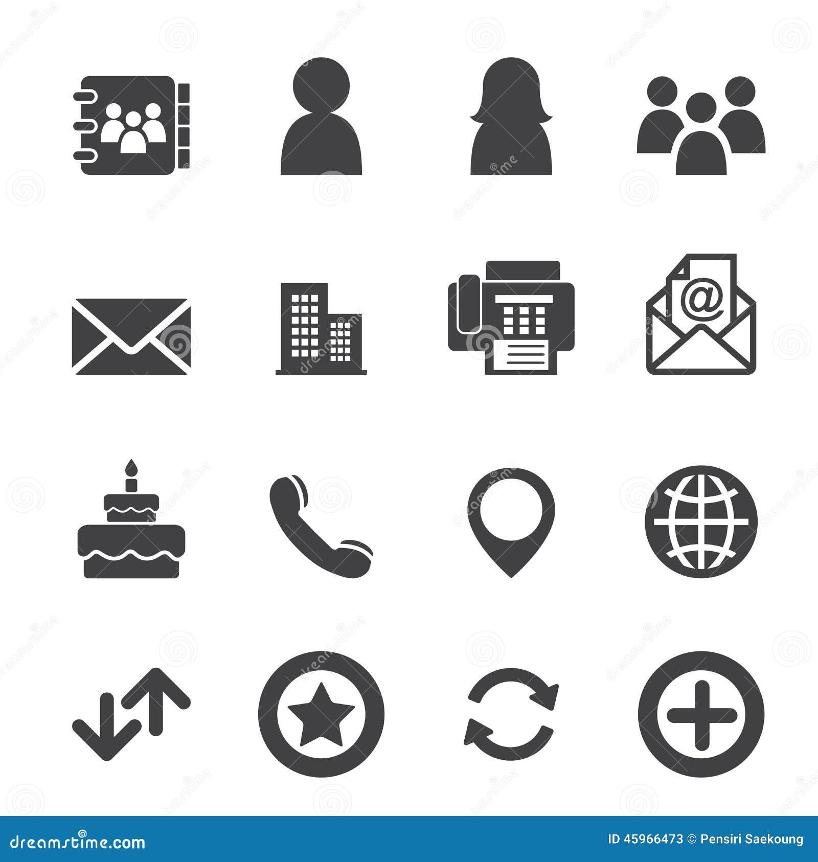 Contact icons stock vector. Illustration of computer - 45966473