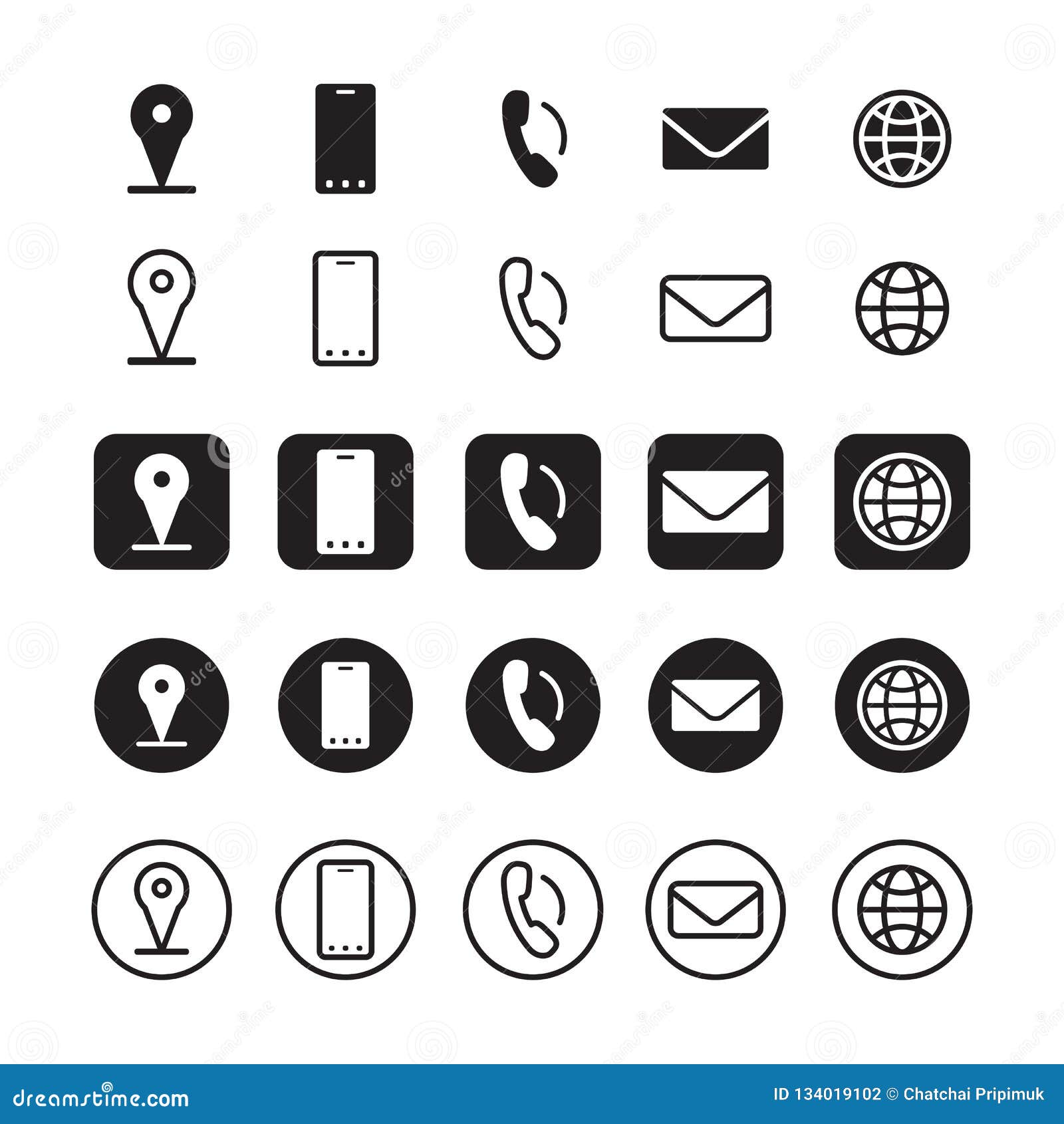 Contact Information Icons, Vector Stock Vector - Illustration of design ...