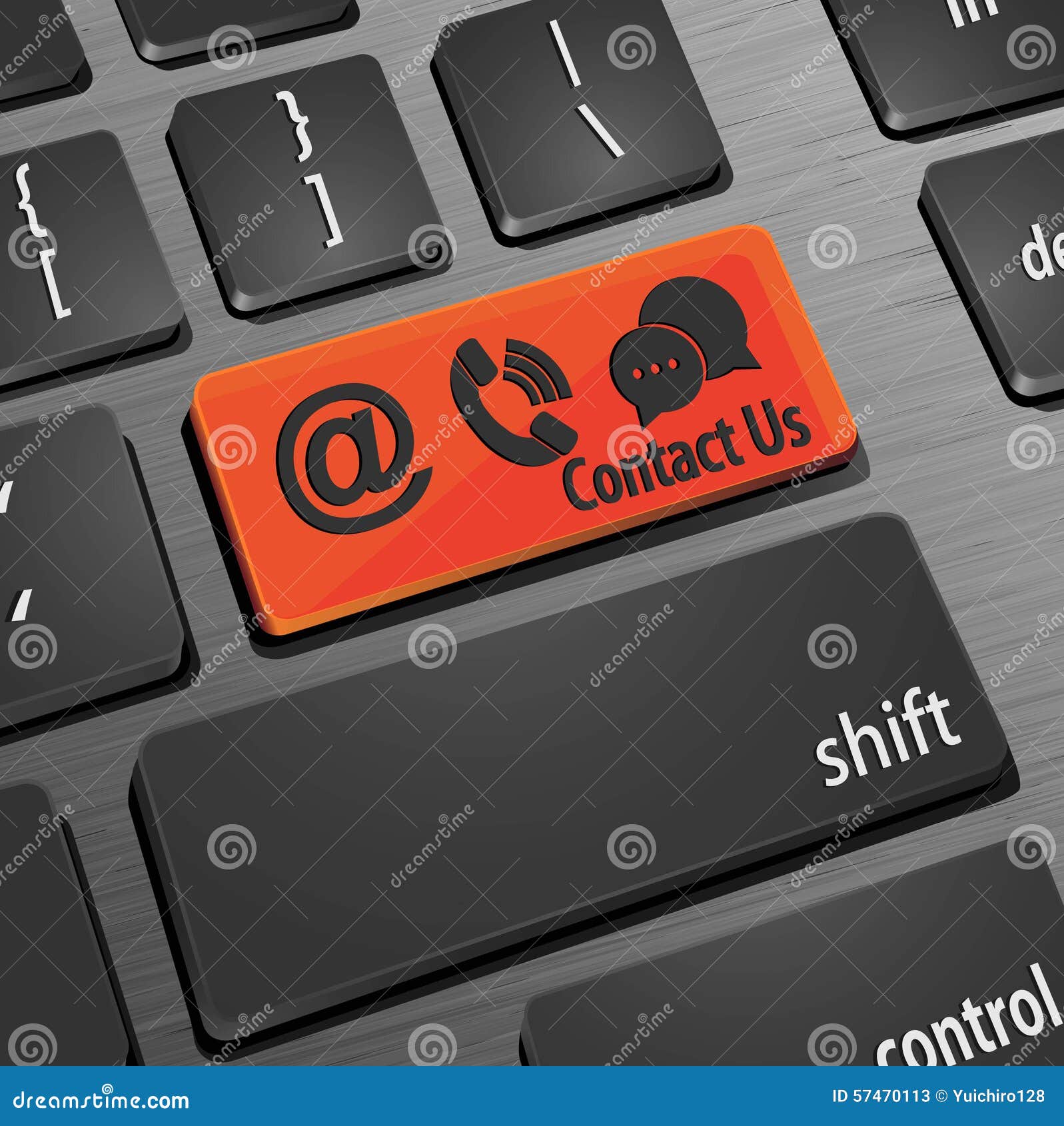 Contact Key on the Computer Keyboard Stock Vector - Illustration of ...