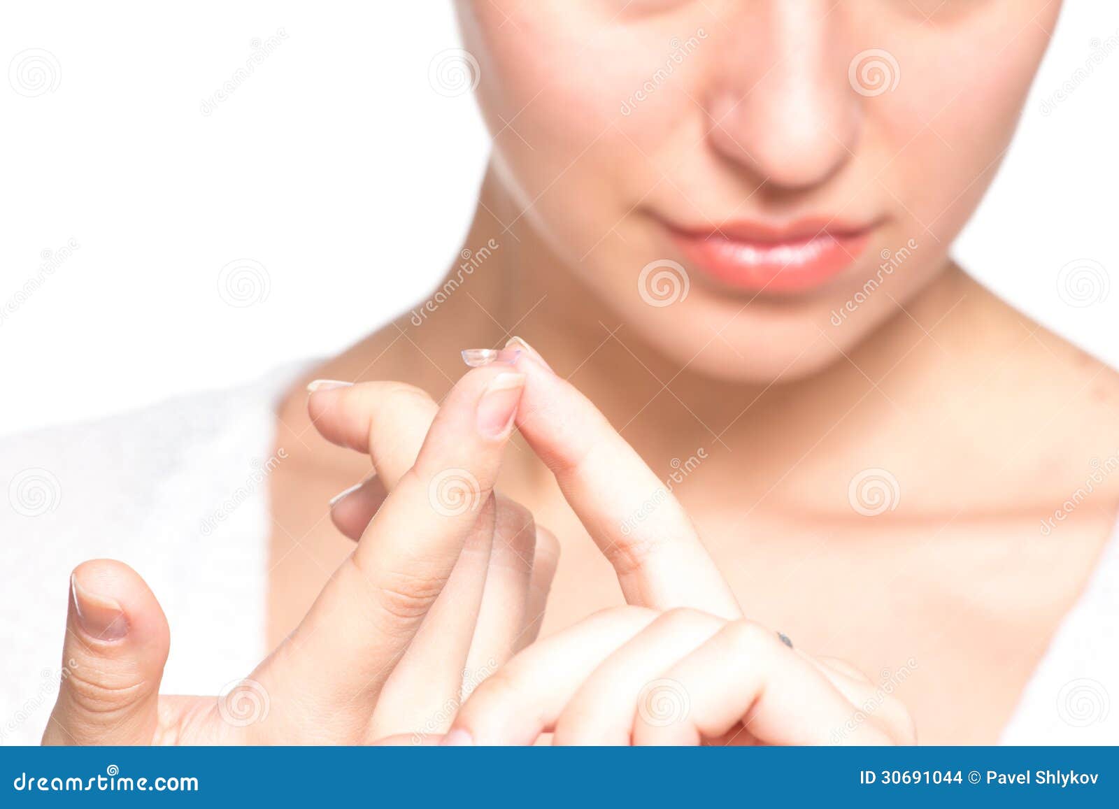 Contact Lenses Box in Womans Hand Stock Photo - Image of medical ...