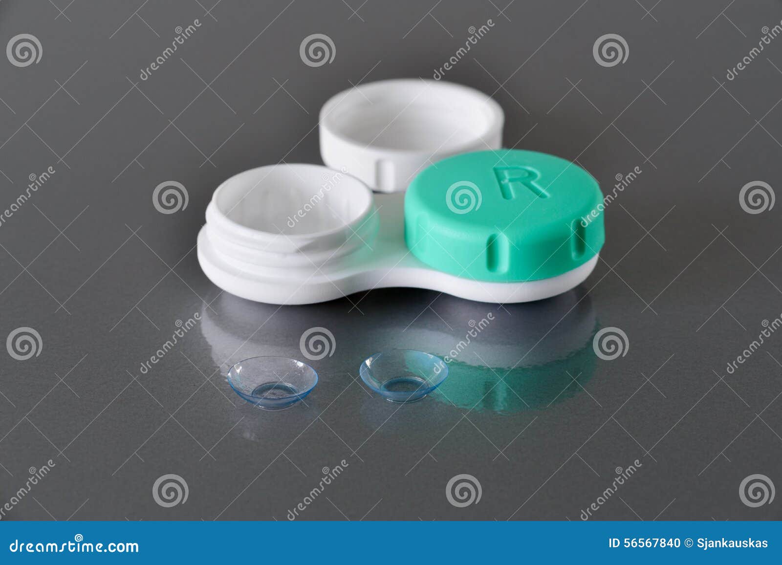 Contact Lenses and Container Stock Photo - Image of gray, closeup: 56567840
