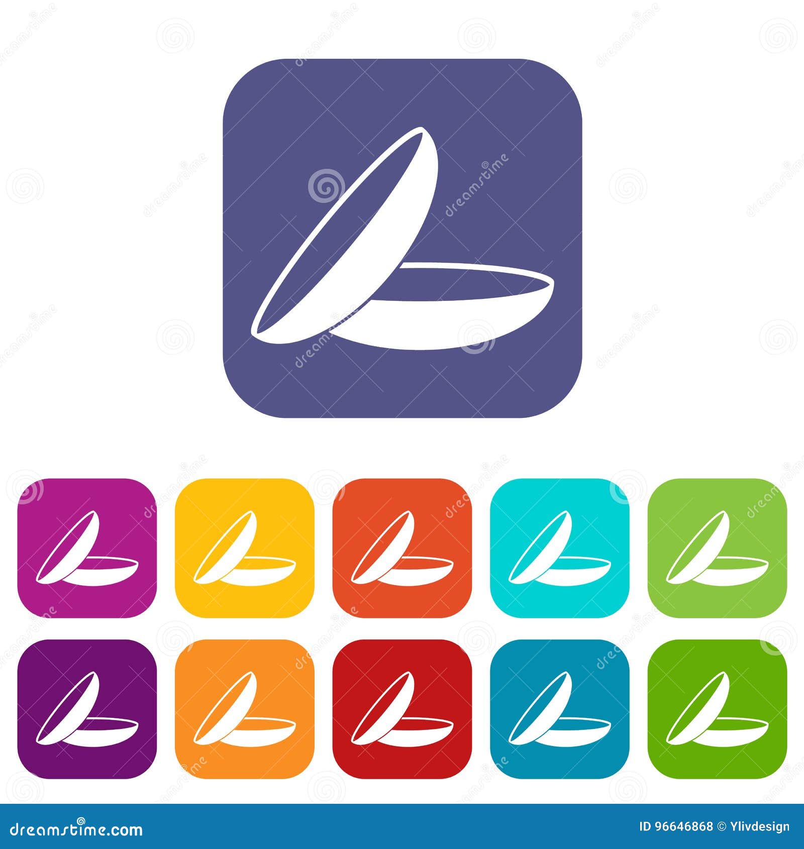 Contact Lenses Icons Set Stock Vector Illustration Of Myopia 96646868