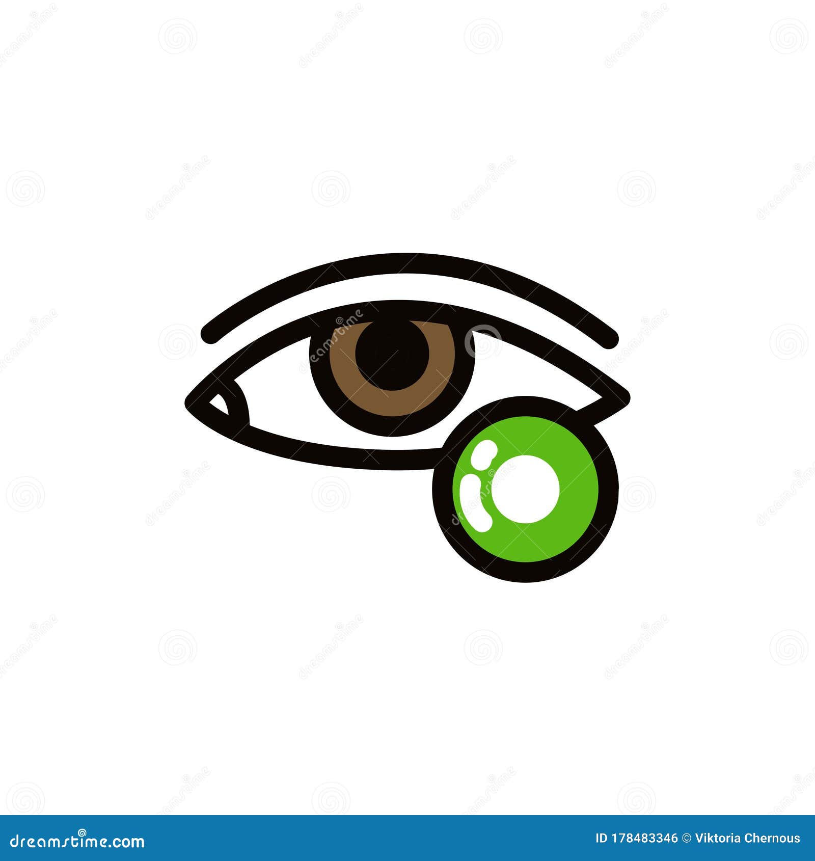 Contact Lenses Line Icon Vector Illustration Stock Illustration