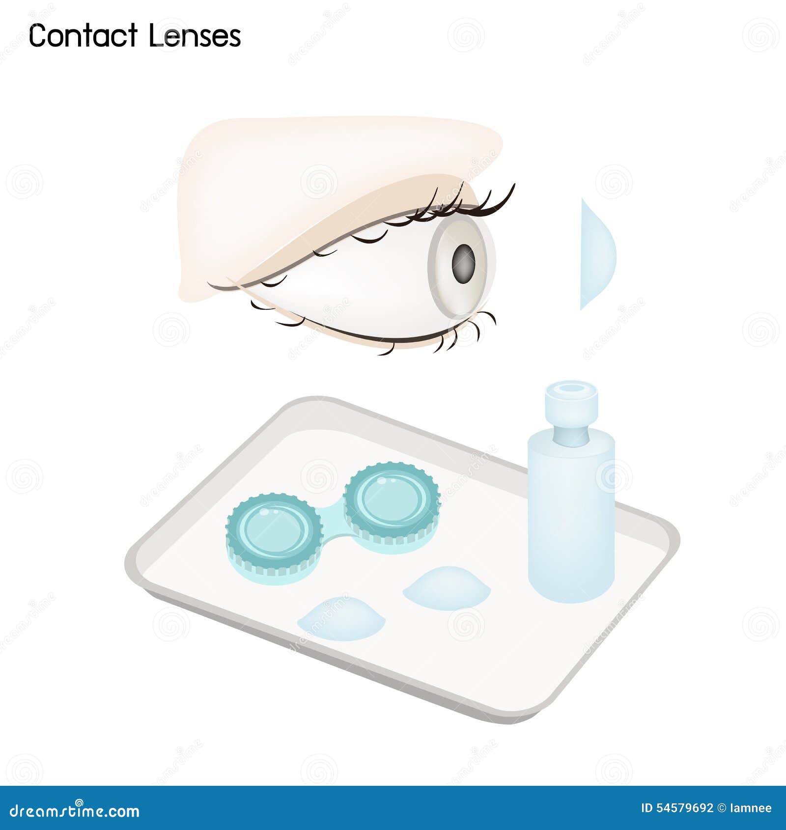 Contact Lenses, Storage Case and Solution Bottle Stock Vector ...