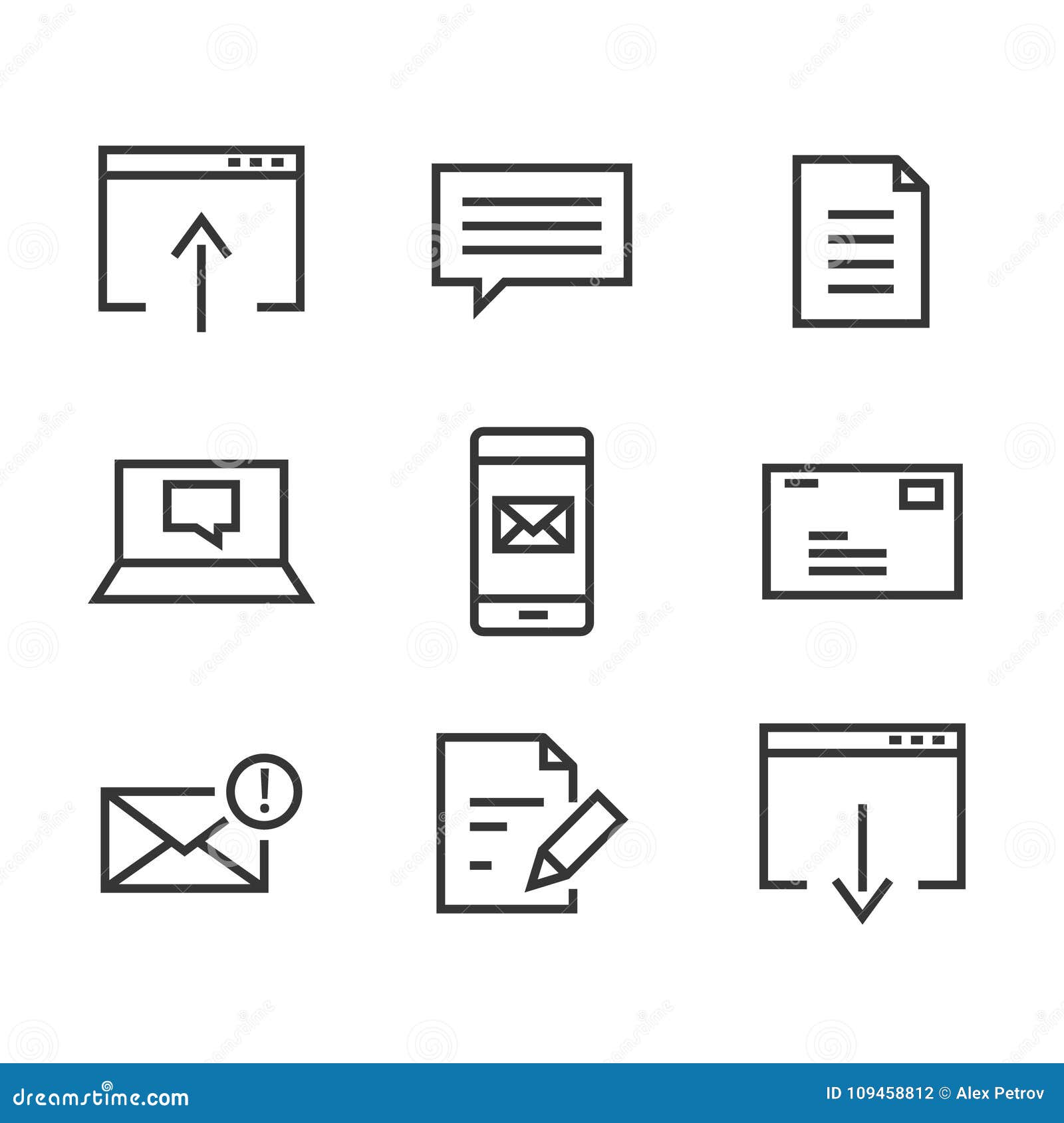 9 Contact line icon stock illustration. Illustration of outline - 109458812
