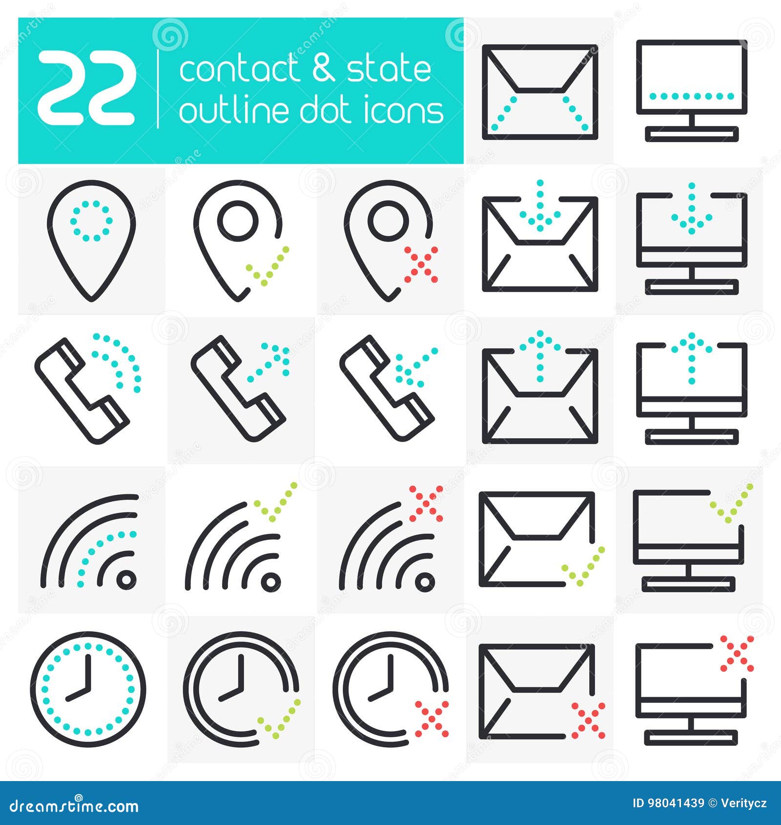 Contact Line Icons stock illustration. Illustration of icons - 98041439