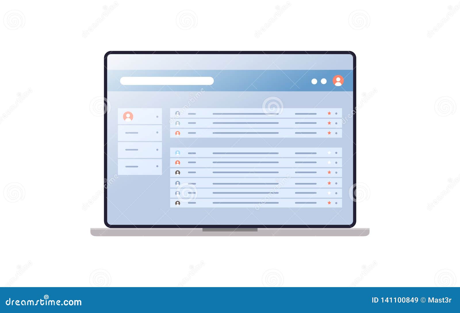 Contact List of People Social Network Concept Laptop Select Contacts ...