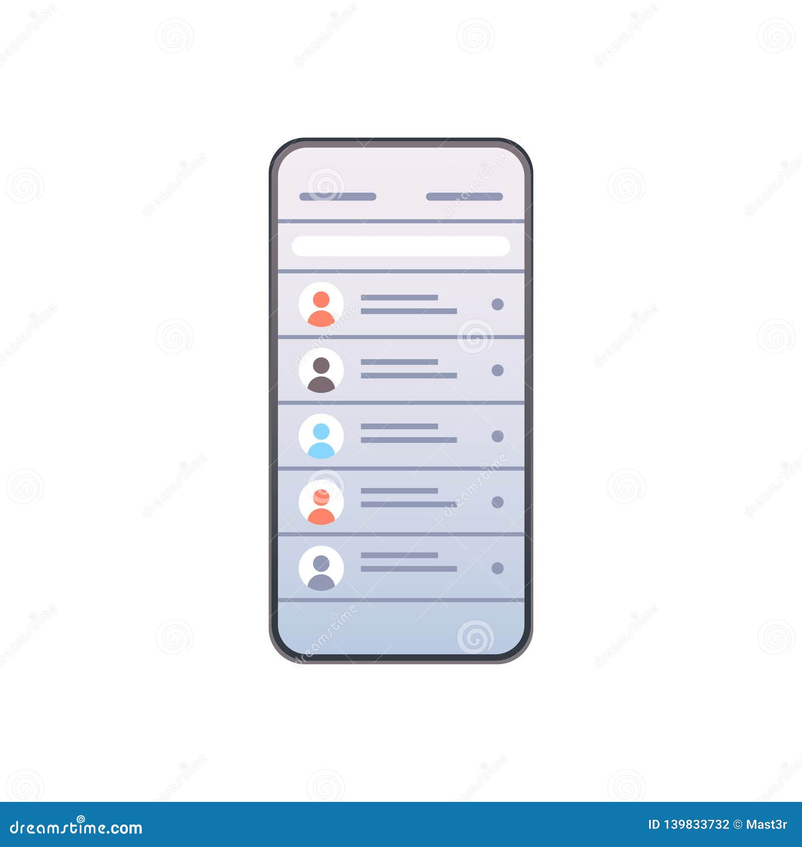 Contact List of People Social Network Concept Smartphone Select ...