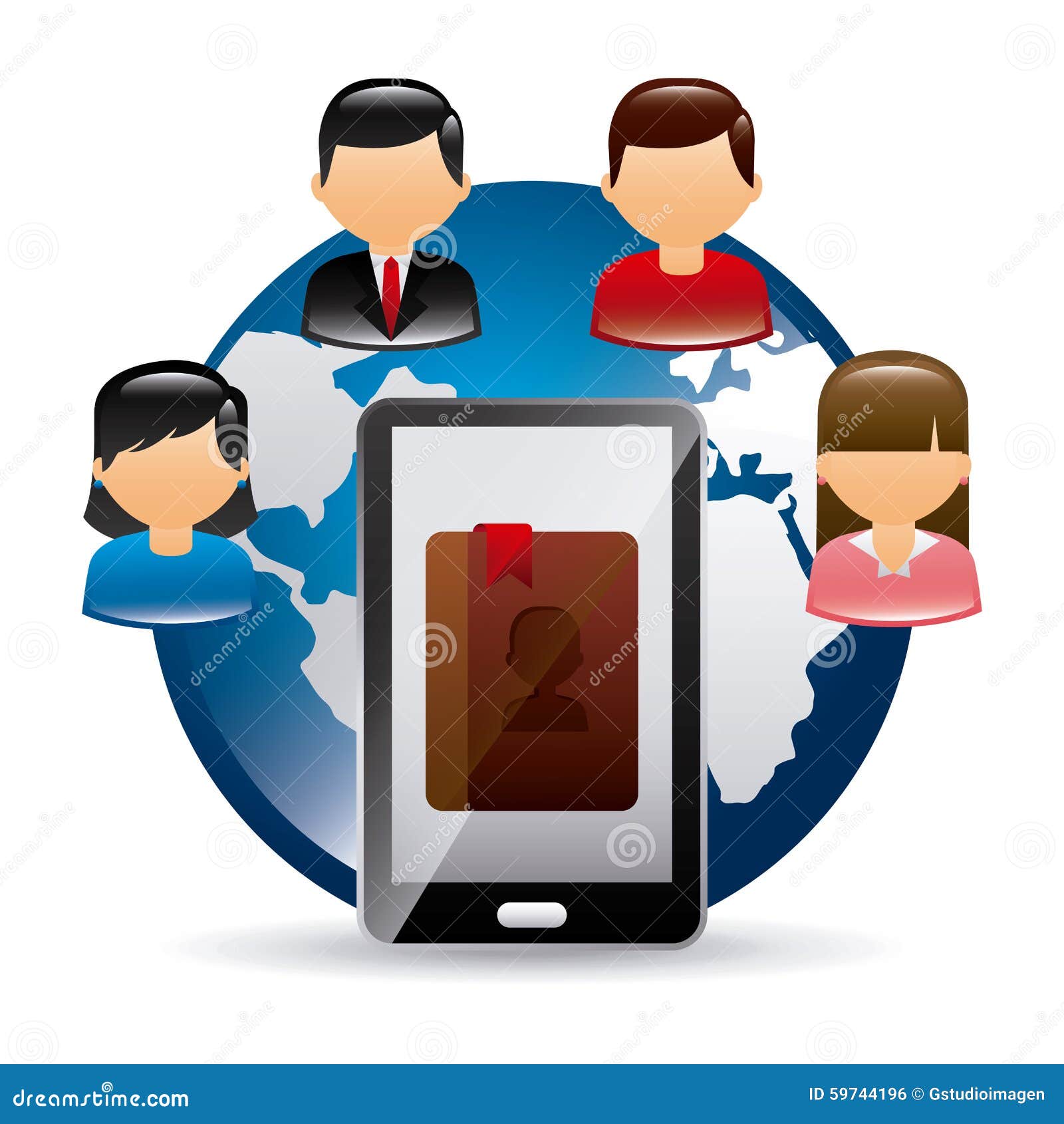 Contact manager app stock vector. Illustration of concept - 59744196