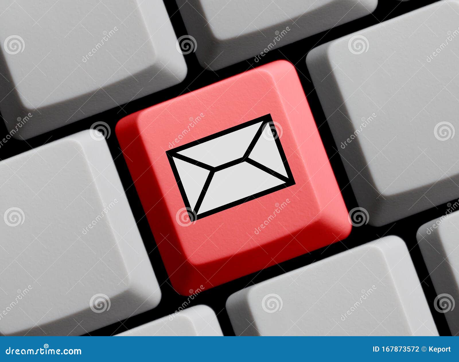 Contact or Newsletter Icon on Red Keyboard Stock Illustration ...